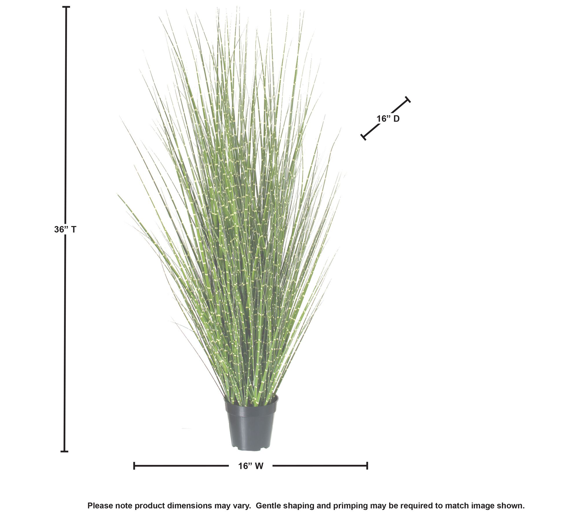 36" Potted PVC Fountain Zebra Grass by Valerie - QVC.com