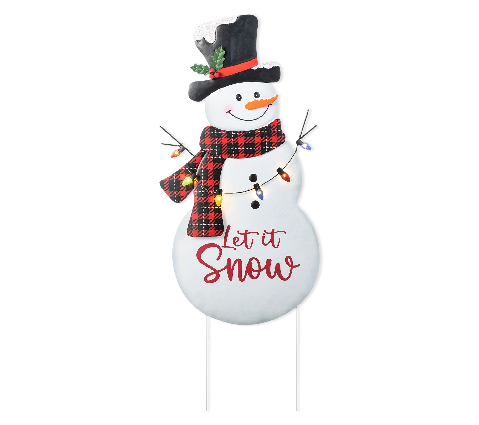 Glitzhome 36"H LED Christmas Let it Snow Snowman Garden Stake - QVC.com