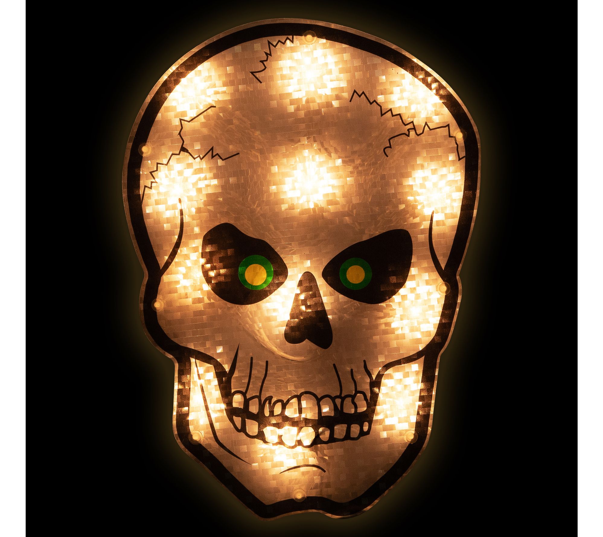 Northlight Holographic Halloween Skull Window Decor 12" - QVC.com
