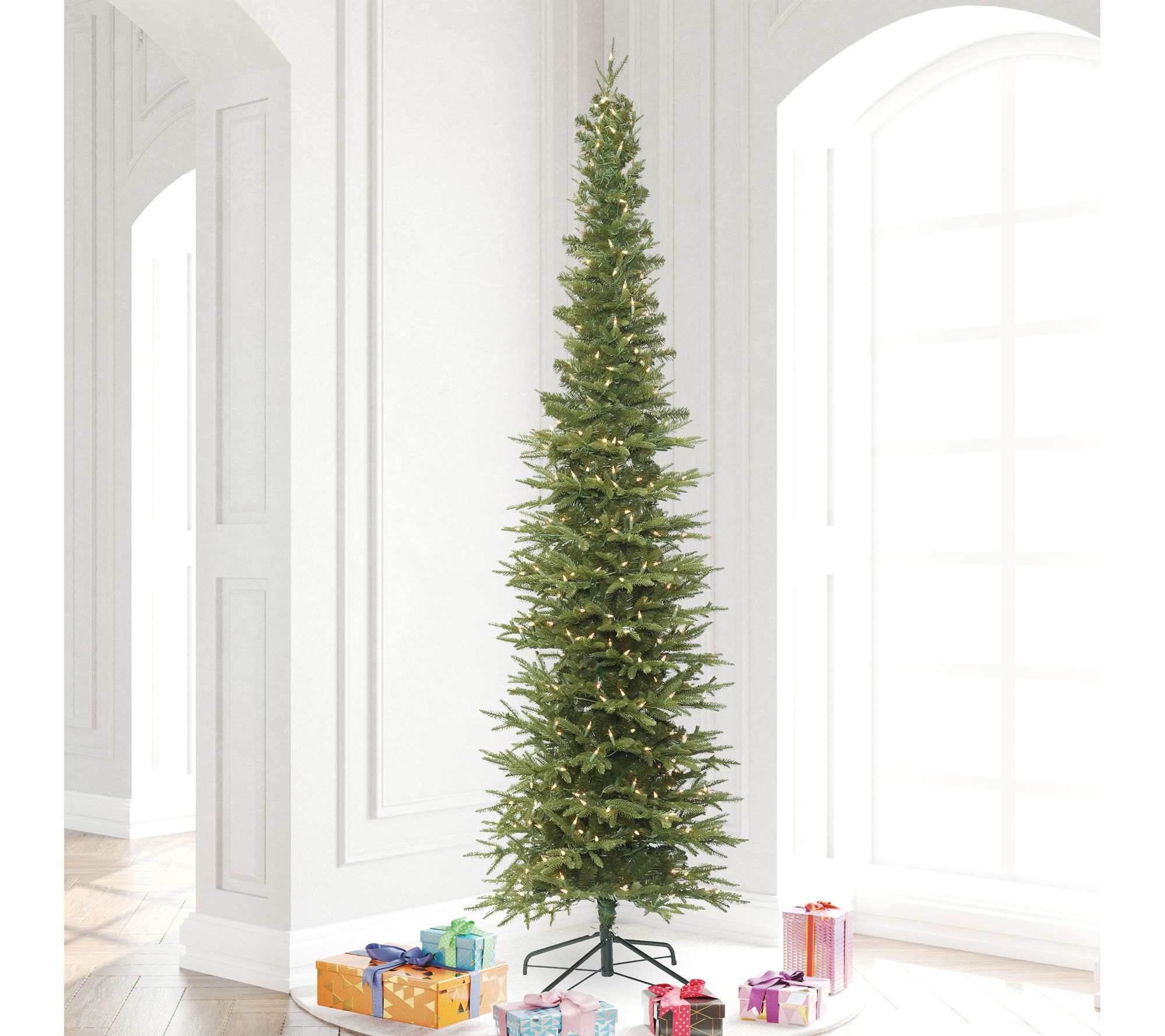 Vickerman 10' x 44" Bixley Pencil Tree DuraLit800WW - QVC.com