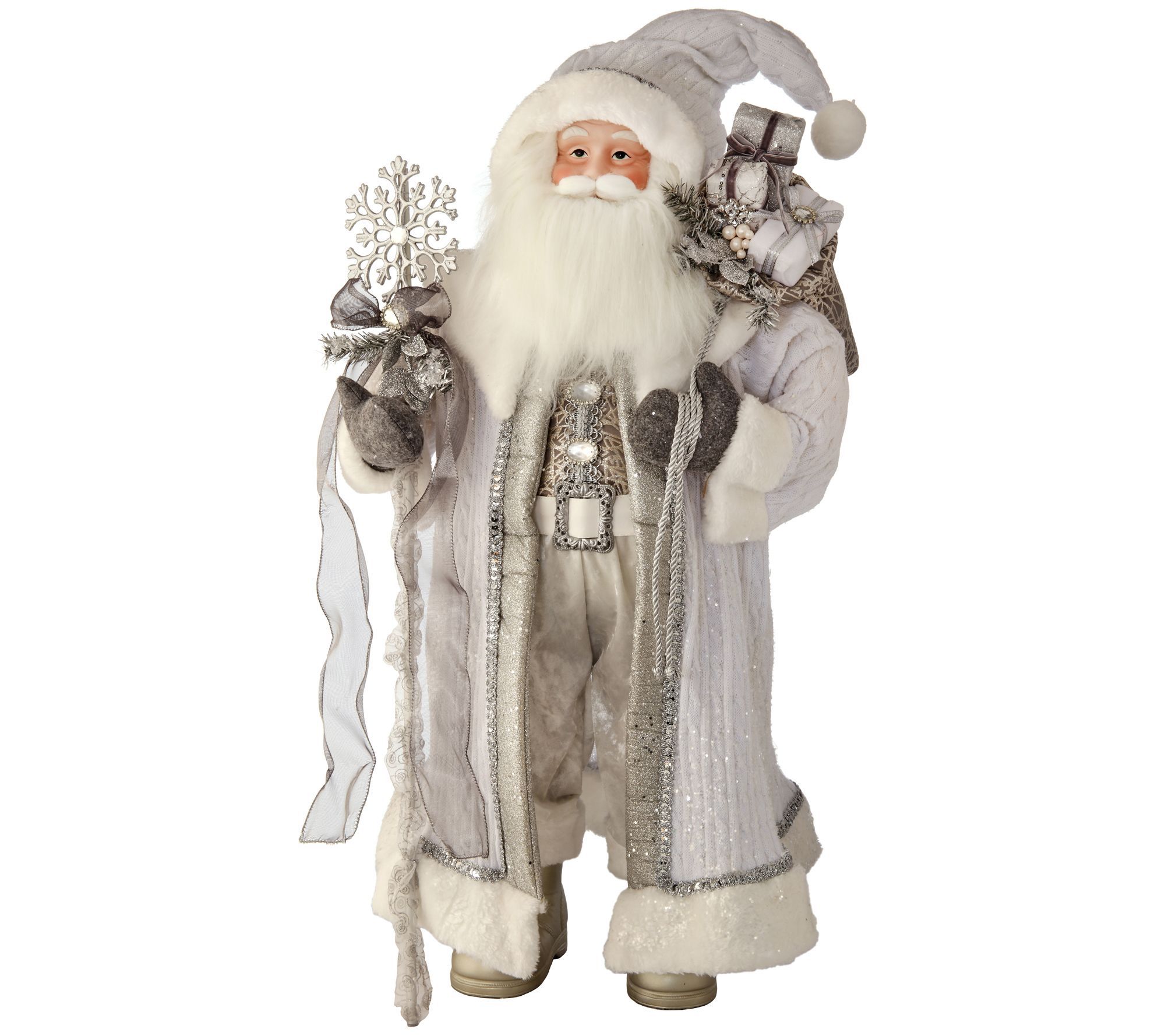 36" Winter White Santa by Valerie - QVC.com