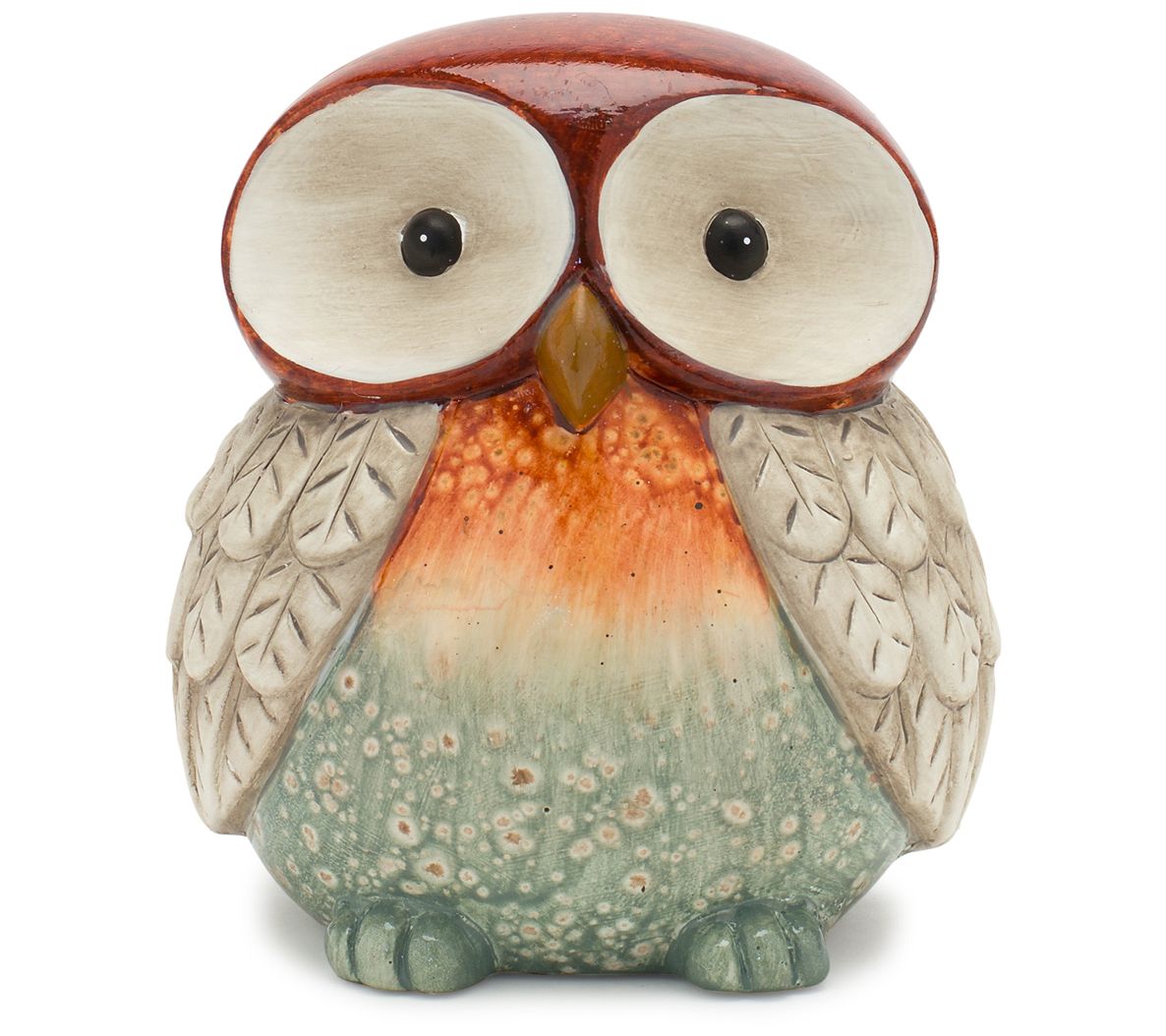 Melrose Terra Cotta Owl Figurine w/ Glazed Accents - Set of 2 - QVC.com