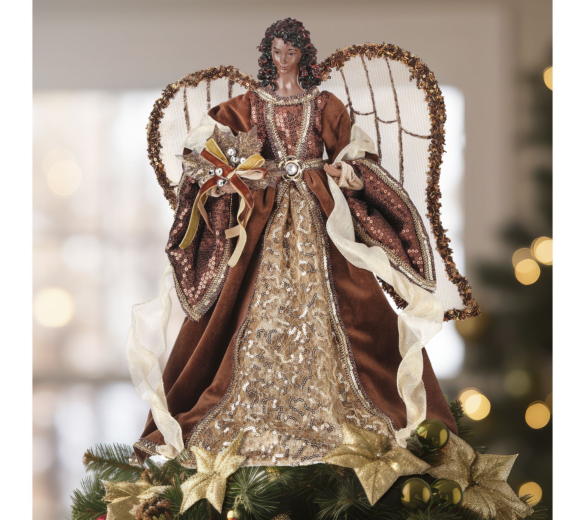 16" Fabric Renaissance Angel Tree Top By Valerie - QVC.com