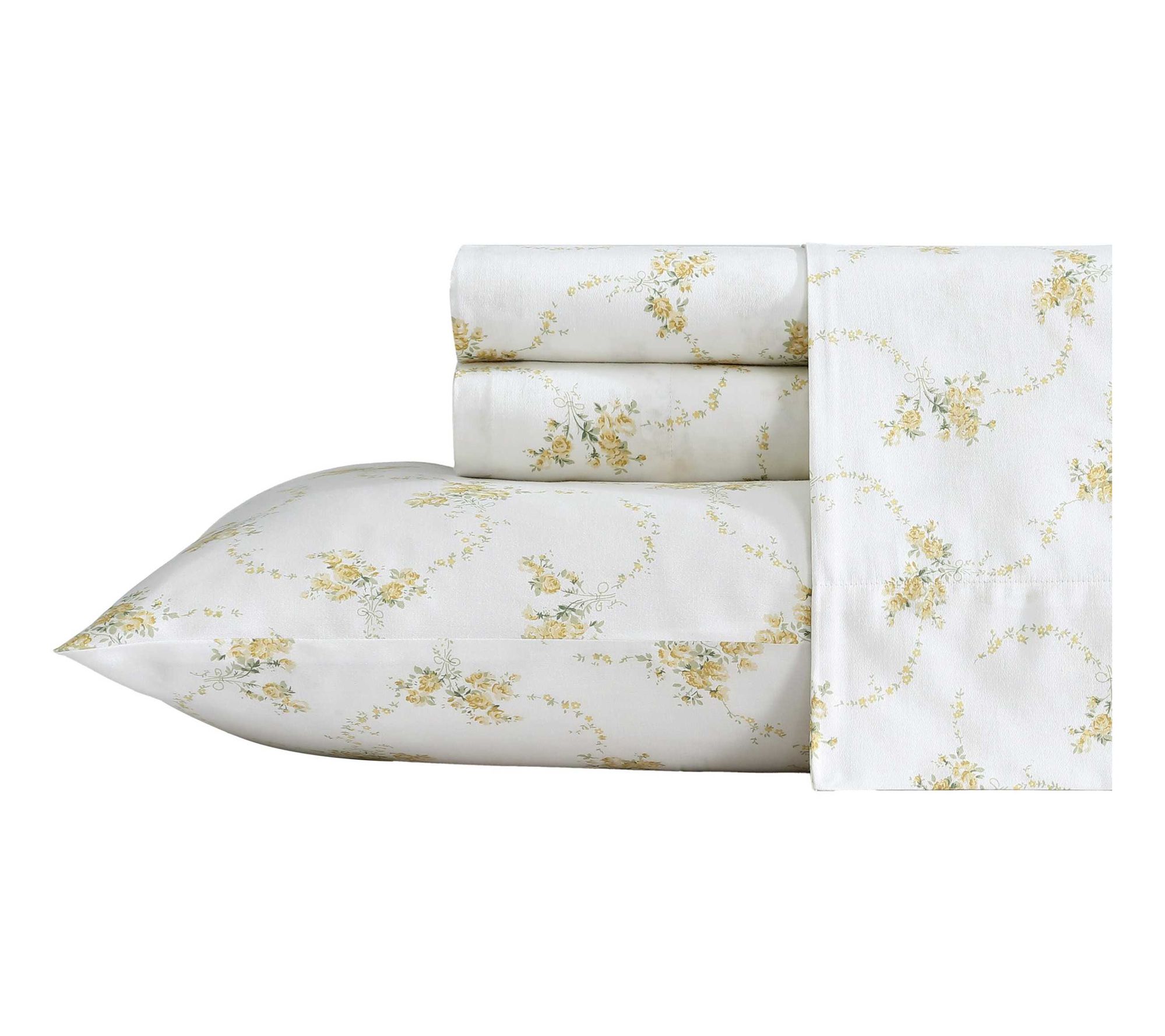 Laura Ashley Petite Yellow-Gold King Sheet Set - QVC.com