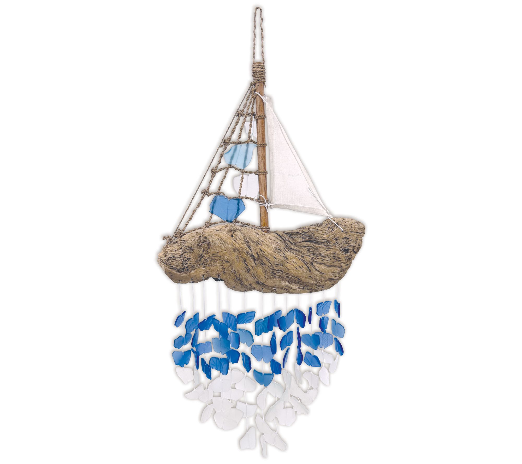 Sunset Vista Designs Driftwood Boat Glass Chime - QVC.com