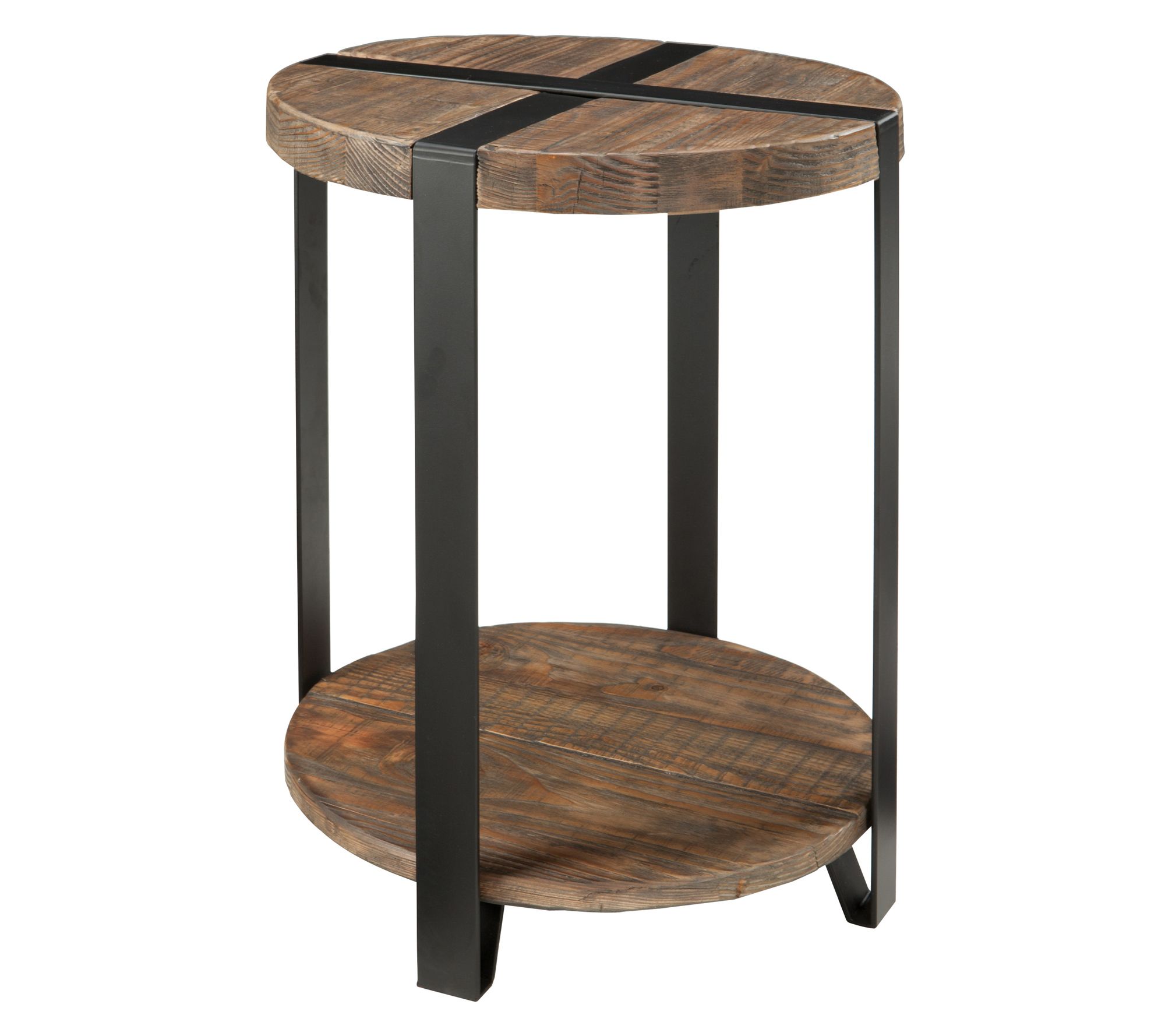 Alaterre Furniture Stowe 20" Round End Table, Two-Level Design - QVC.com