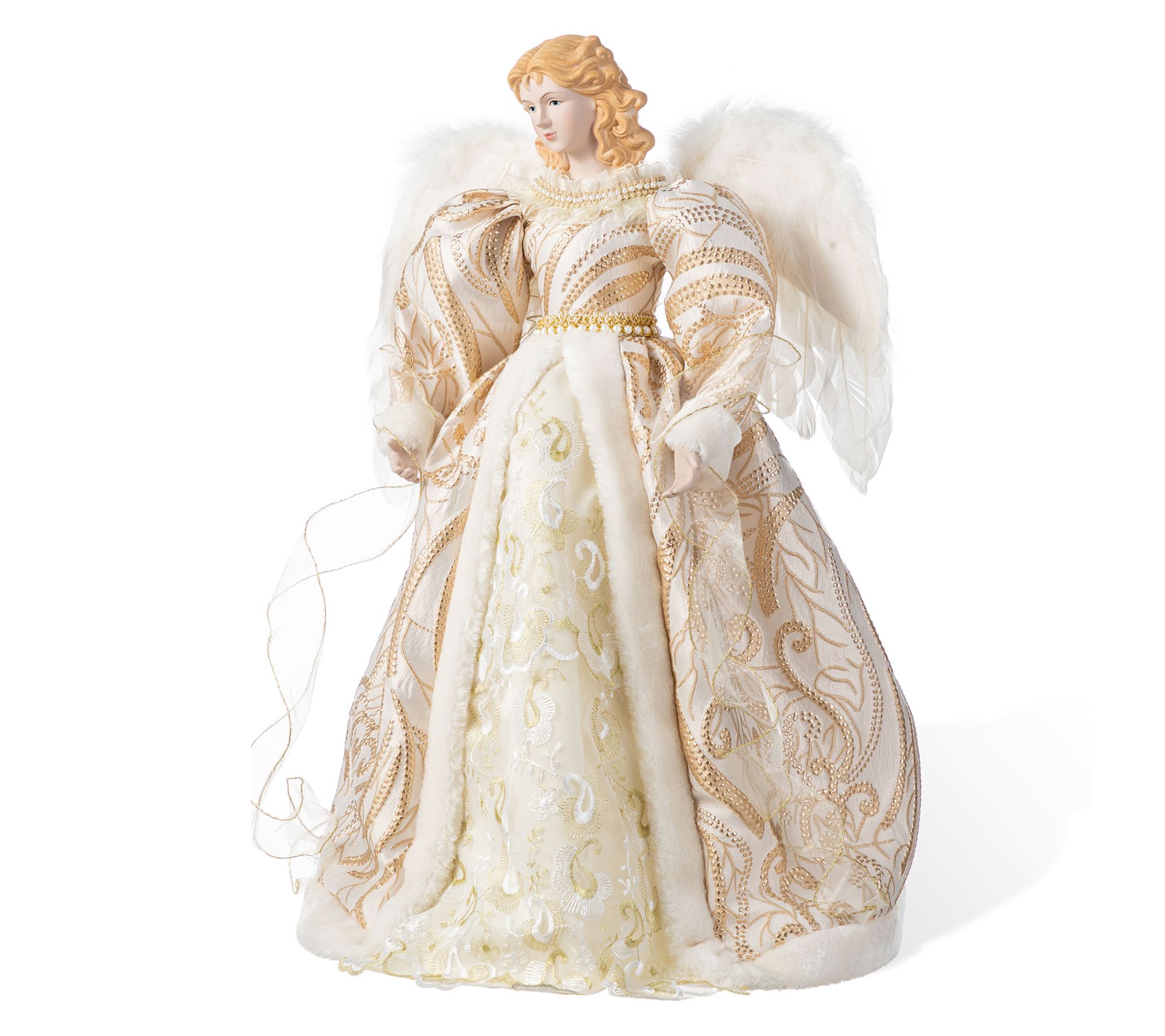 Glitzhome 24" H Faux Christmas Elegant Angel Tree Topper - QVC.com