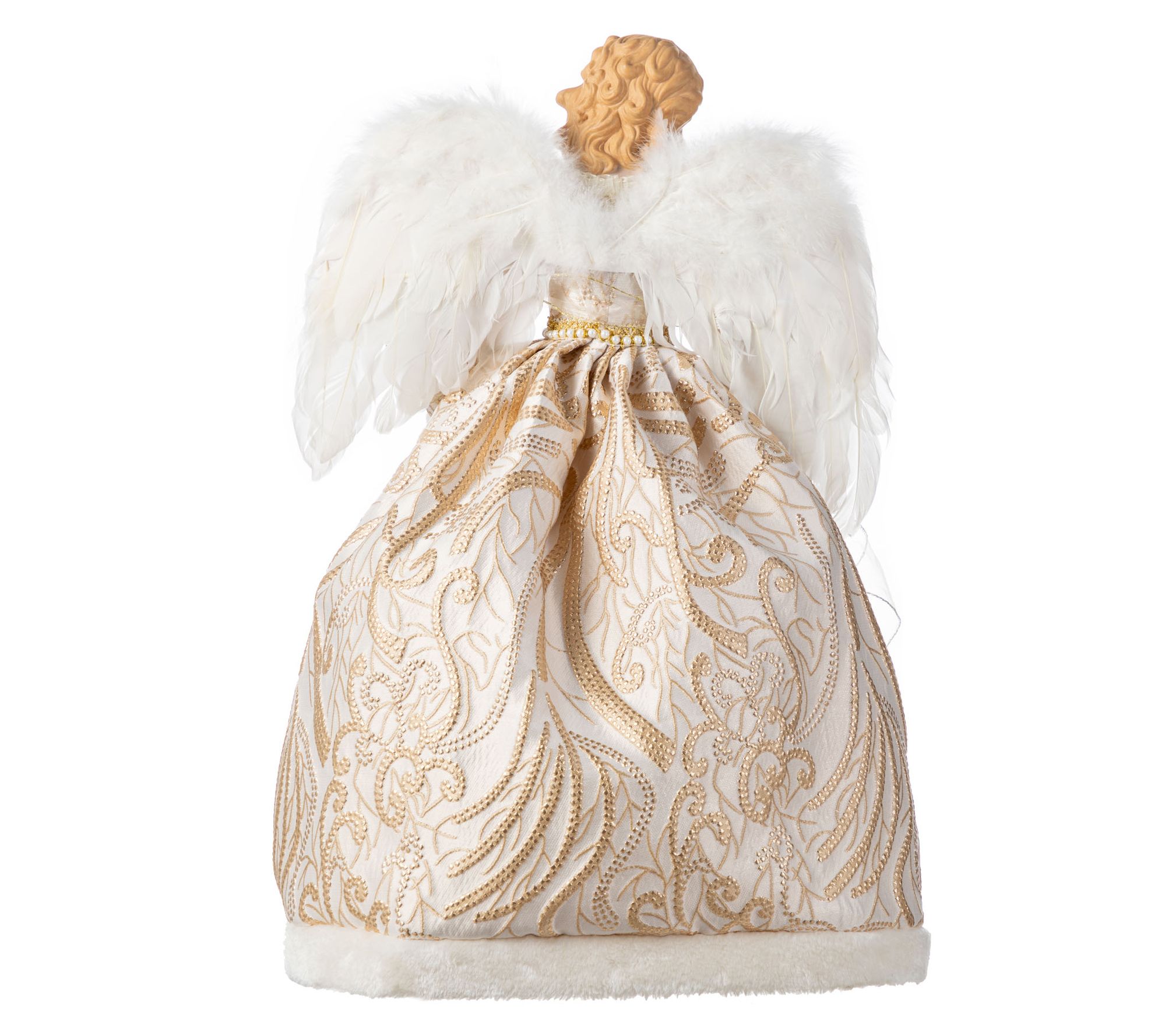Glitzhome 24" H Faux Christmas Elegant Angel Tree Topper - QVC.com
