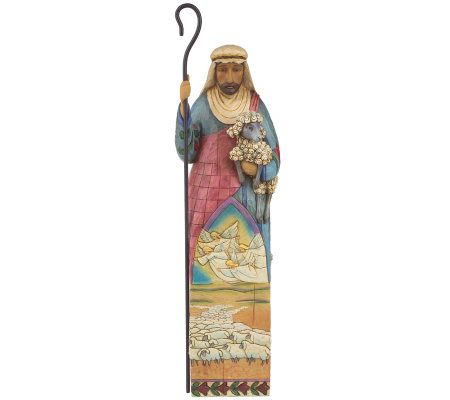 Jim Shore Heartwood Creek Large Shepherd with Sheep Figurine - QVC.com