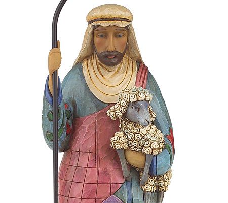 Jim Shore Heartwood Creek Large Shepherd with Sheep Figurine - QVC.com