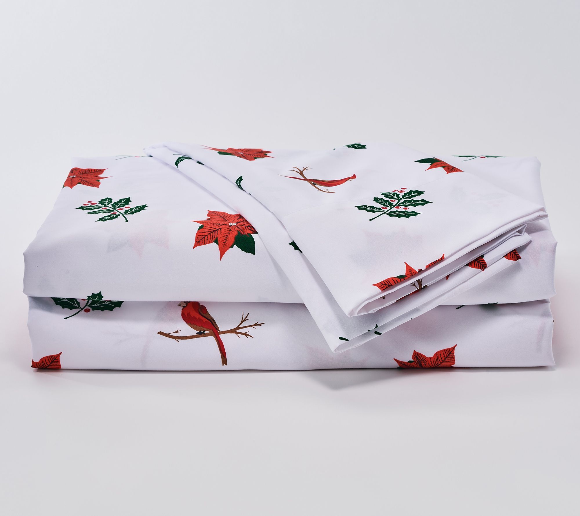 "As Is" Home Reflections Holiday Motif Brushed Sheet Set - Full - QVC.com