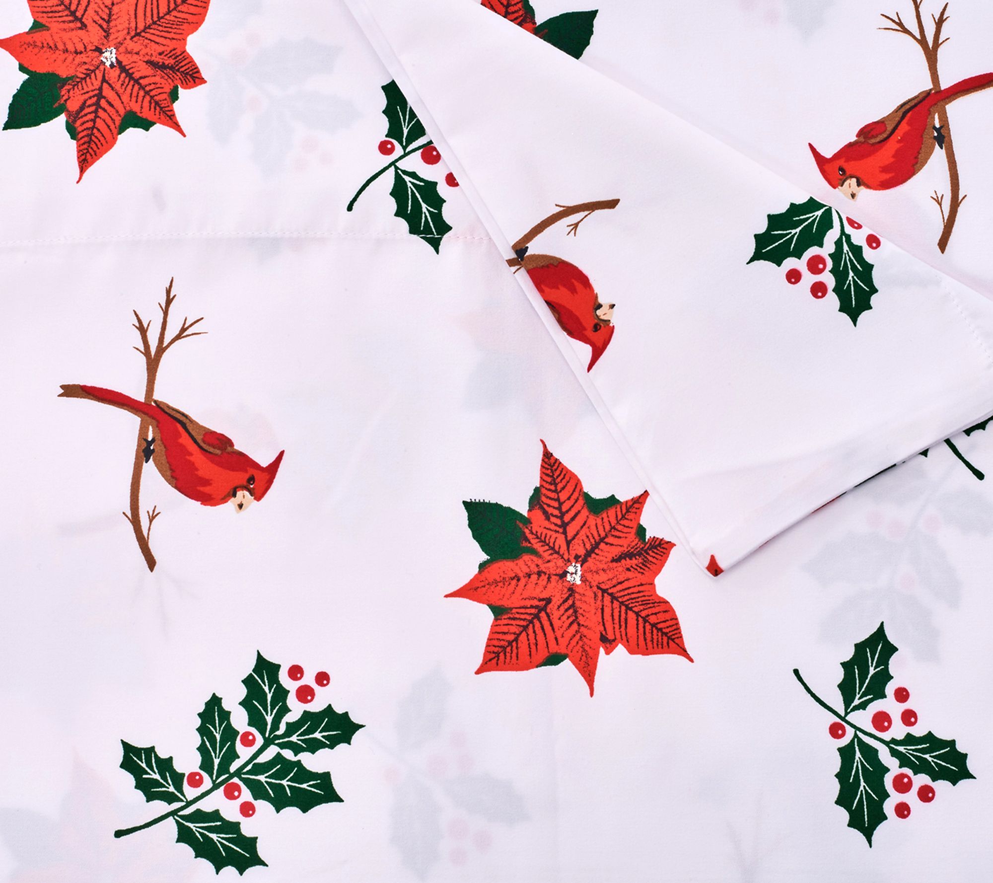 "As Is" Home Reflections Holiday Motif Brushed Sheet Set - Full - QVC.com