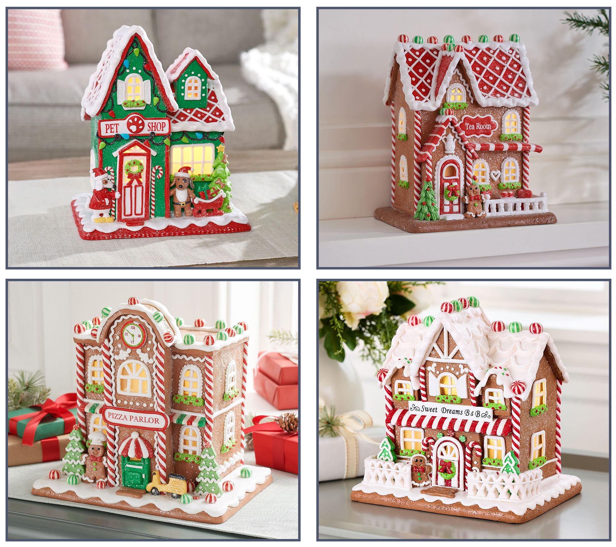 Choice of Illuminated Gingerbread Shop By Valerie - QVC.com