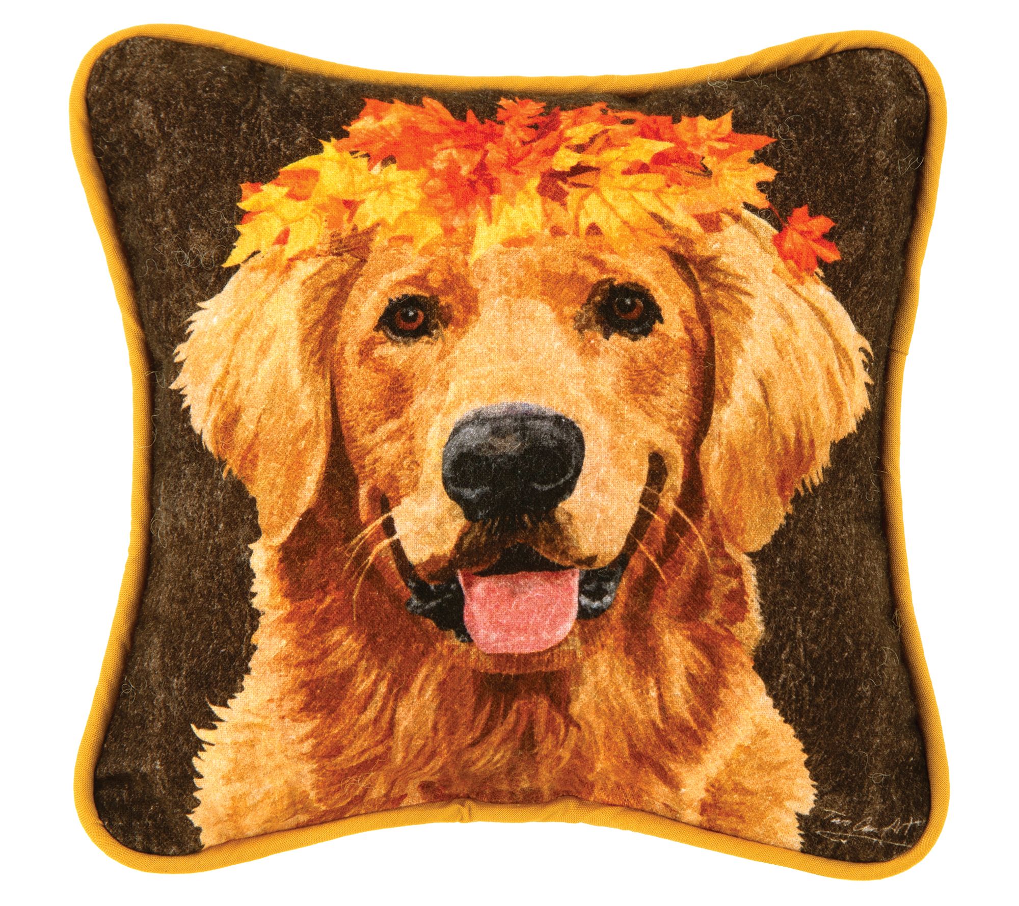 C&F Home 8" x 8" Golden Autumn Lab Printed Thro w Pillow - QVC.com