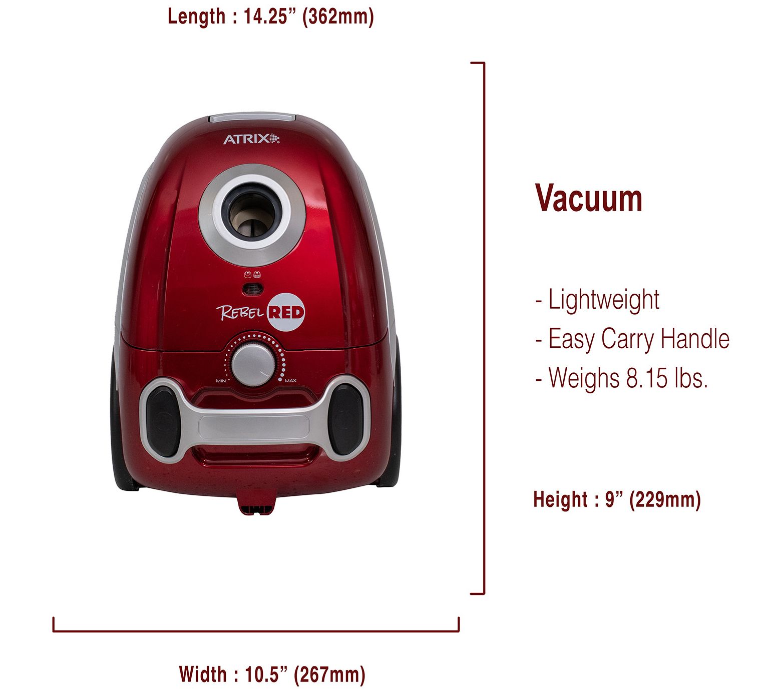 Atrix Rebel Red Vacuum with HEPA Filtration - QVC.com