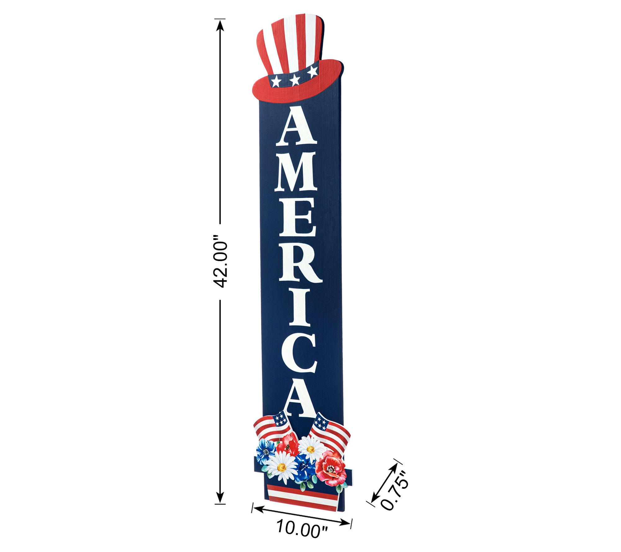 Glitzhome 42" Patriotic Americana Wooden AMERICA Porch Sign - QVC.com