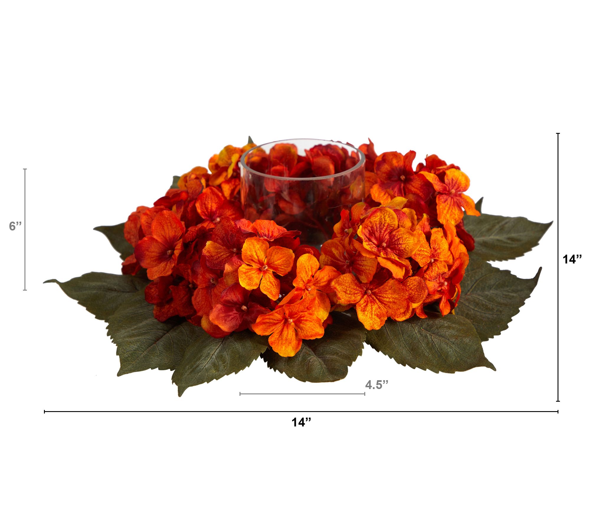 Nearly Natural 14" Autumn Hydrangea CandelabrumArrangement - QVC.com