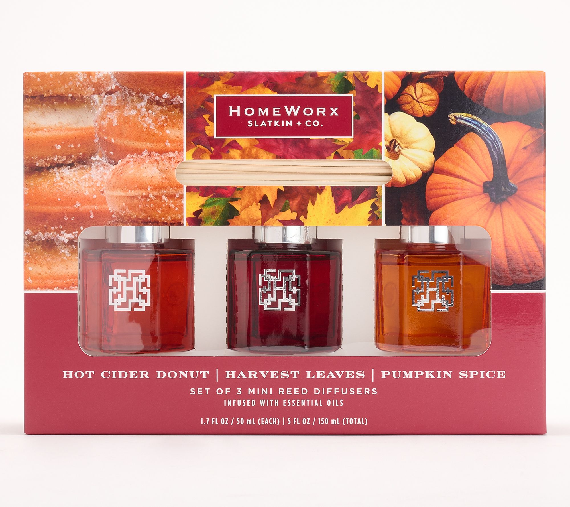 "As Is" HomeWorx by Slatkin + Co. 3pc Fall Reed Diffuser Set - QVC.com