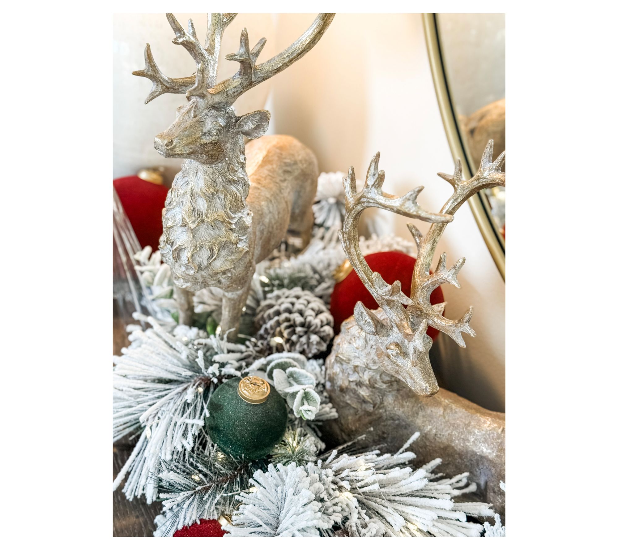 Simply Stunning S/2 Antique Winter Reindeer by Janine Graff - QVC.com