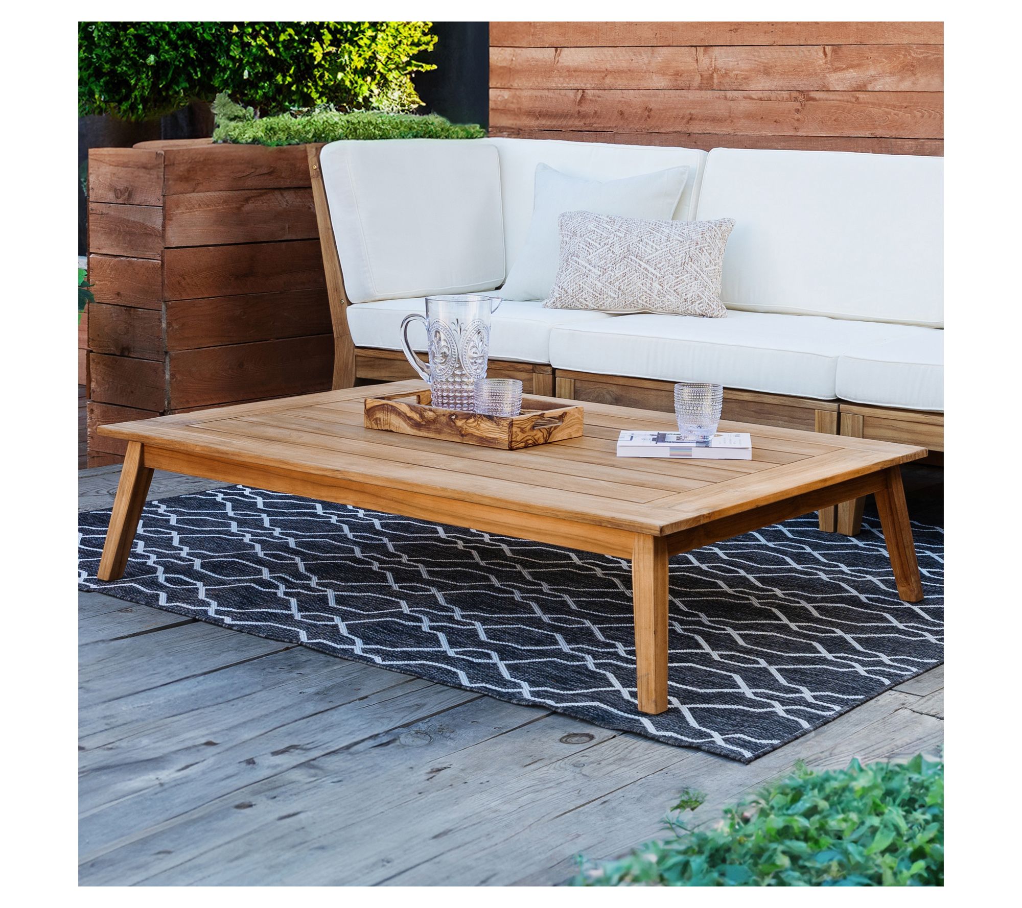 Linon Home Teak Soha Coffee Table 12In - QVC.com