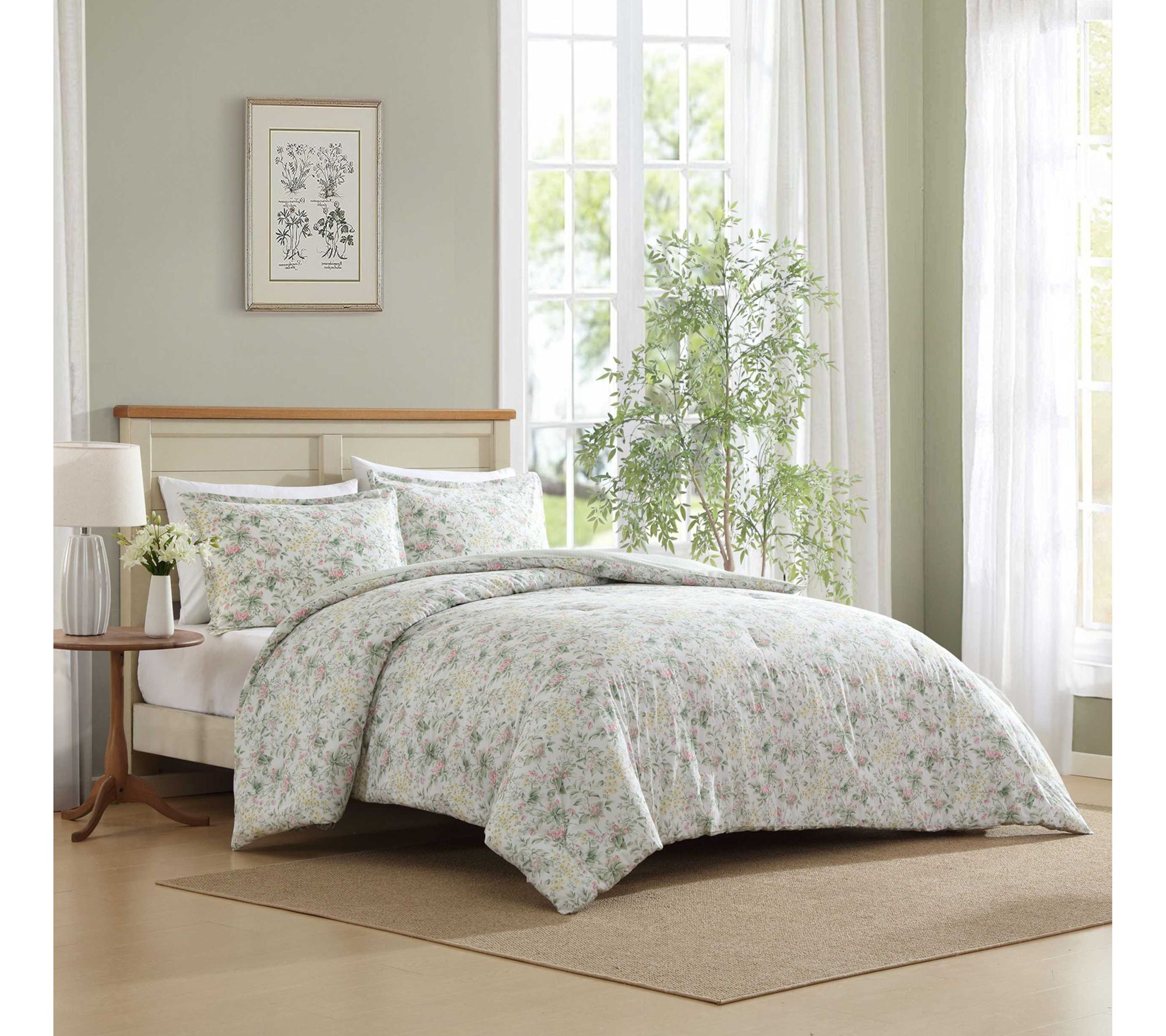 Laura Ashley Bramble Floral Pink Twin ComforterSet - QVC.com