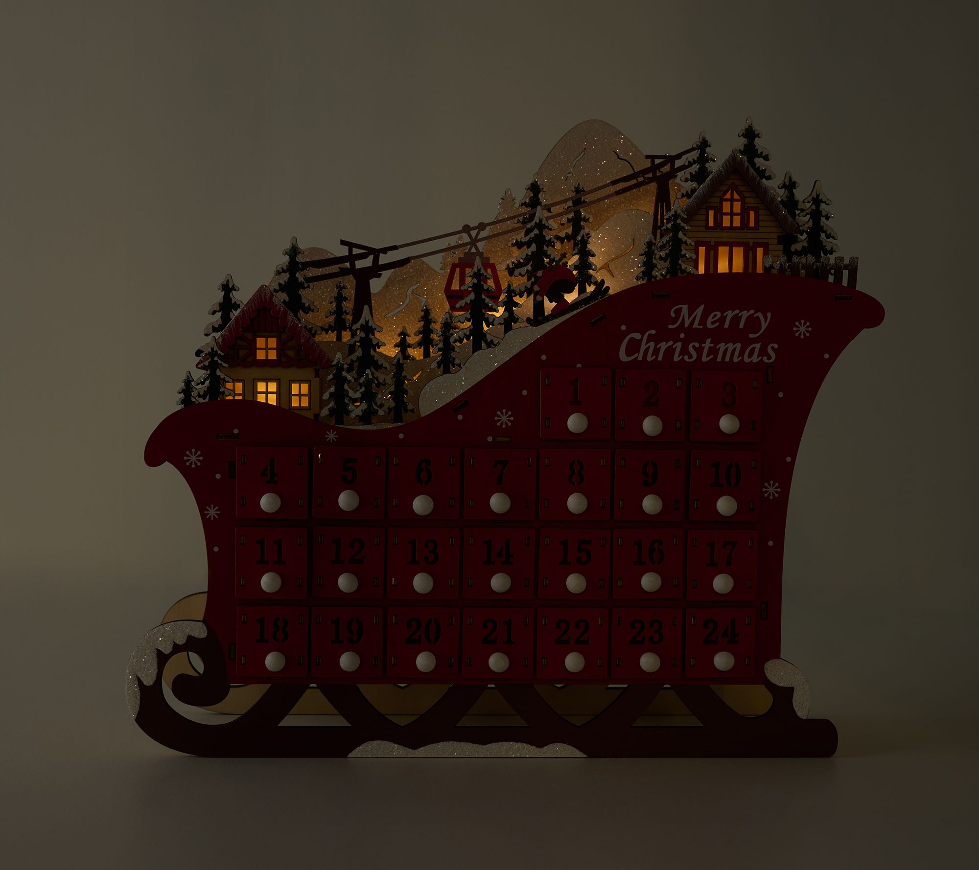 Home Reflections Lit Sleigh Advent Calendar - QVC.com