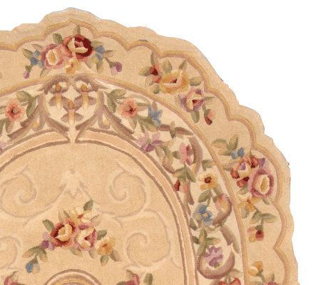 Royal Palace GracefulScallop 5' x 8' Handmade Oval Wool Rug - QVC.com