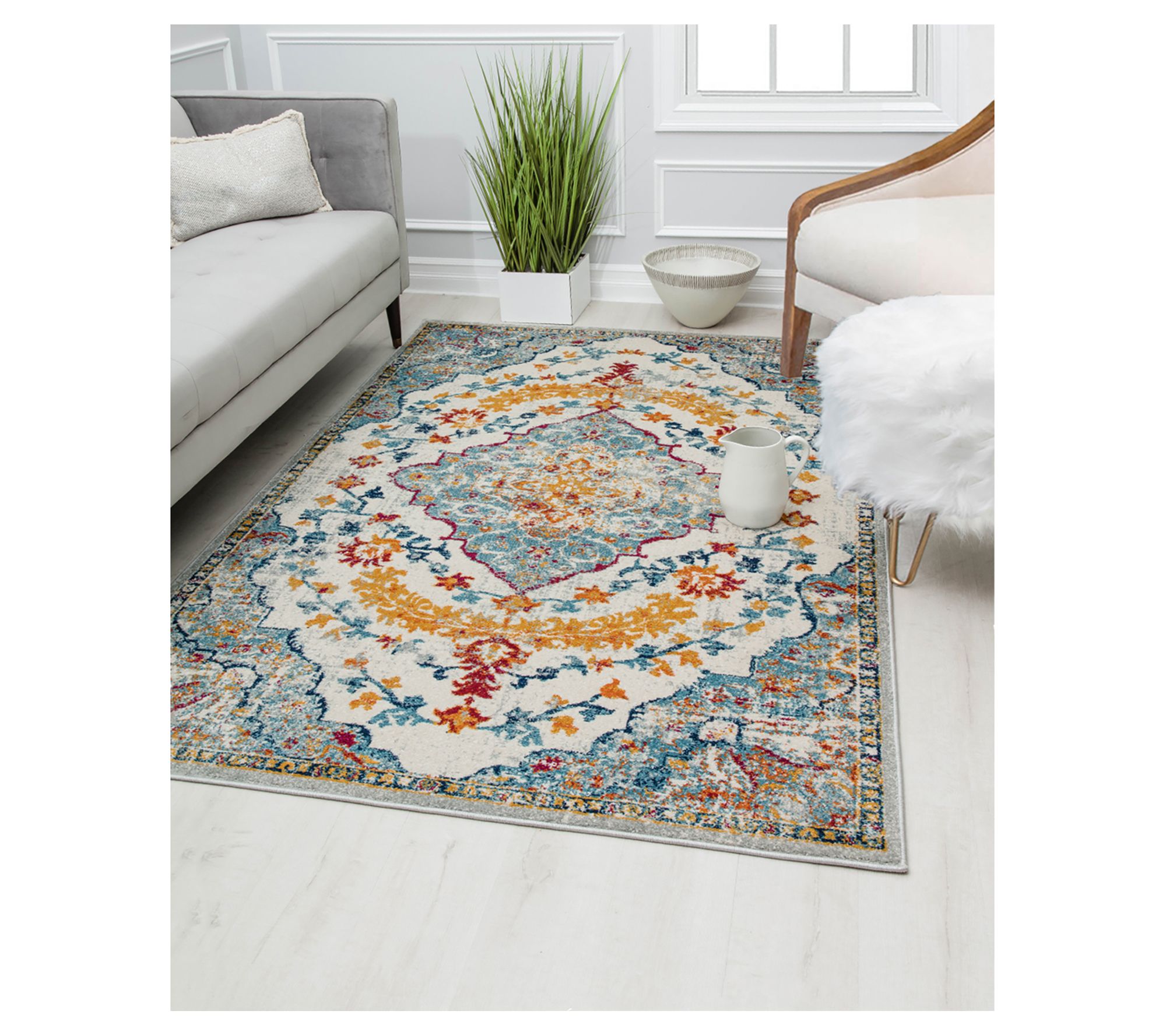 Rugs America Hailey HY50J Garden Party Vintage 8'0" x 10'0" - QVC.com