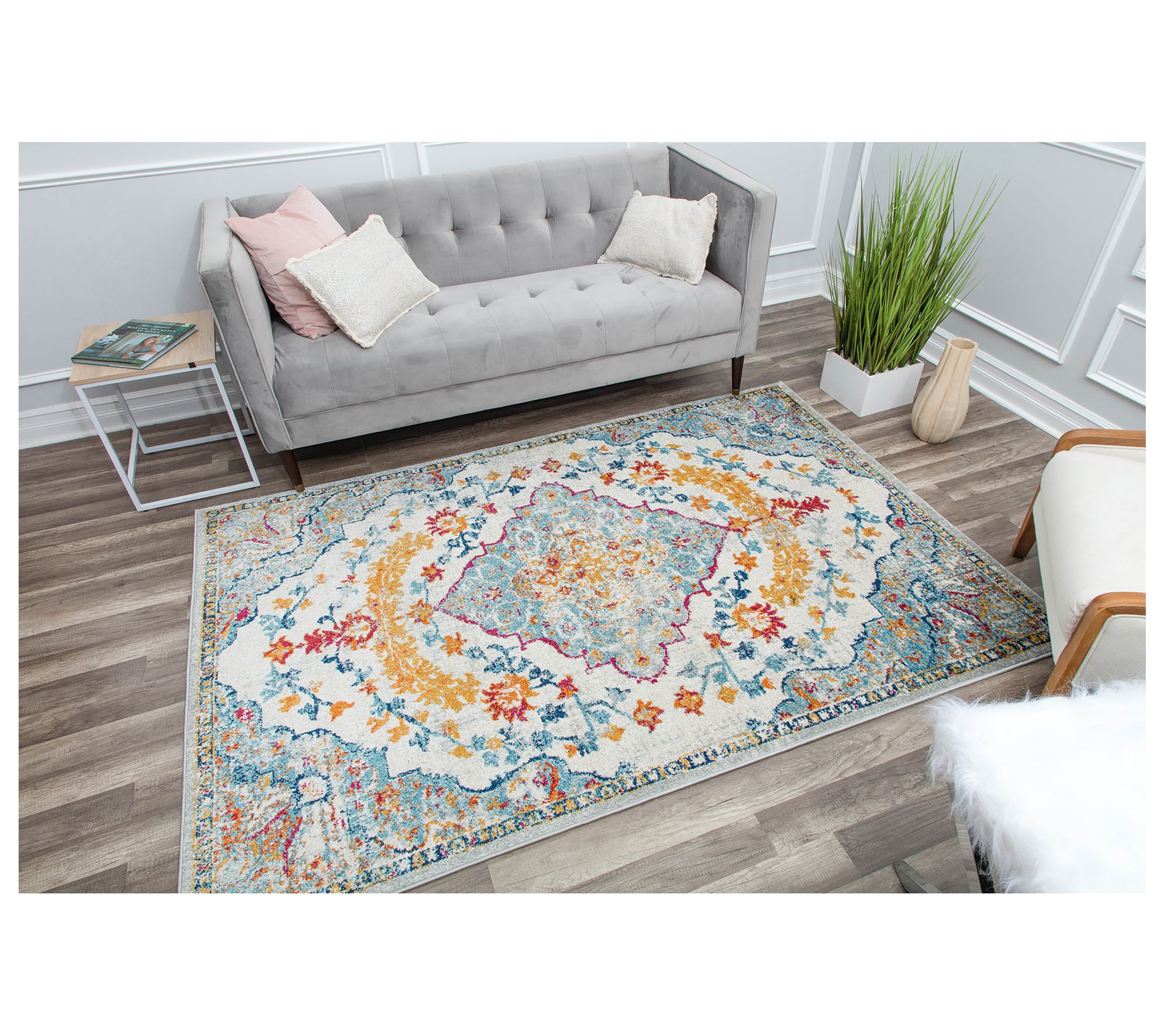 Rugs America Hailey HY50J Garden Party Vintage 8'0" x 10'0" - QVC.com