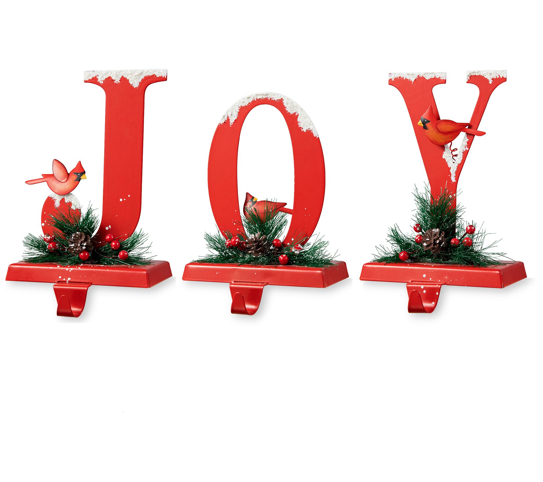 Glitzhome Metal JOY Christmas Stocking HoldersS/3 - QVC.com