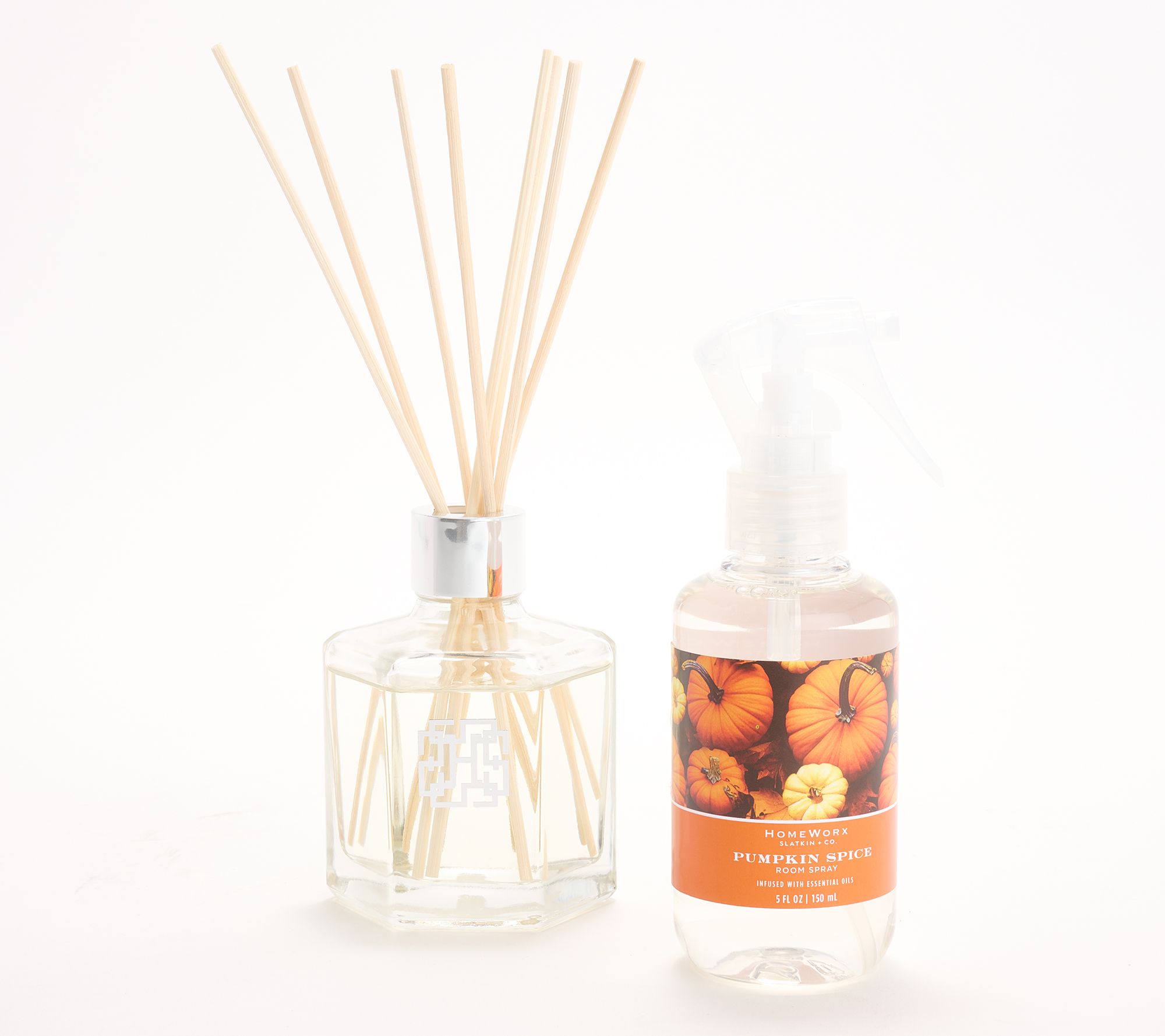 "As Is" HomeWorx by Slatkin + Co. Pumpkin Spice Diffuser Set - QVC.com