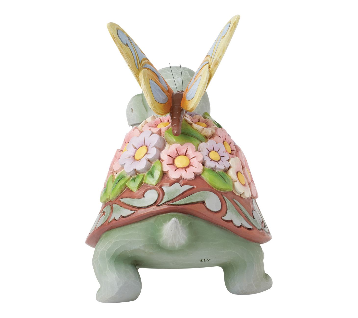 Jim Shore Turtle Flowers and Butterfly Figurine7.3in H - QVC.com