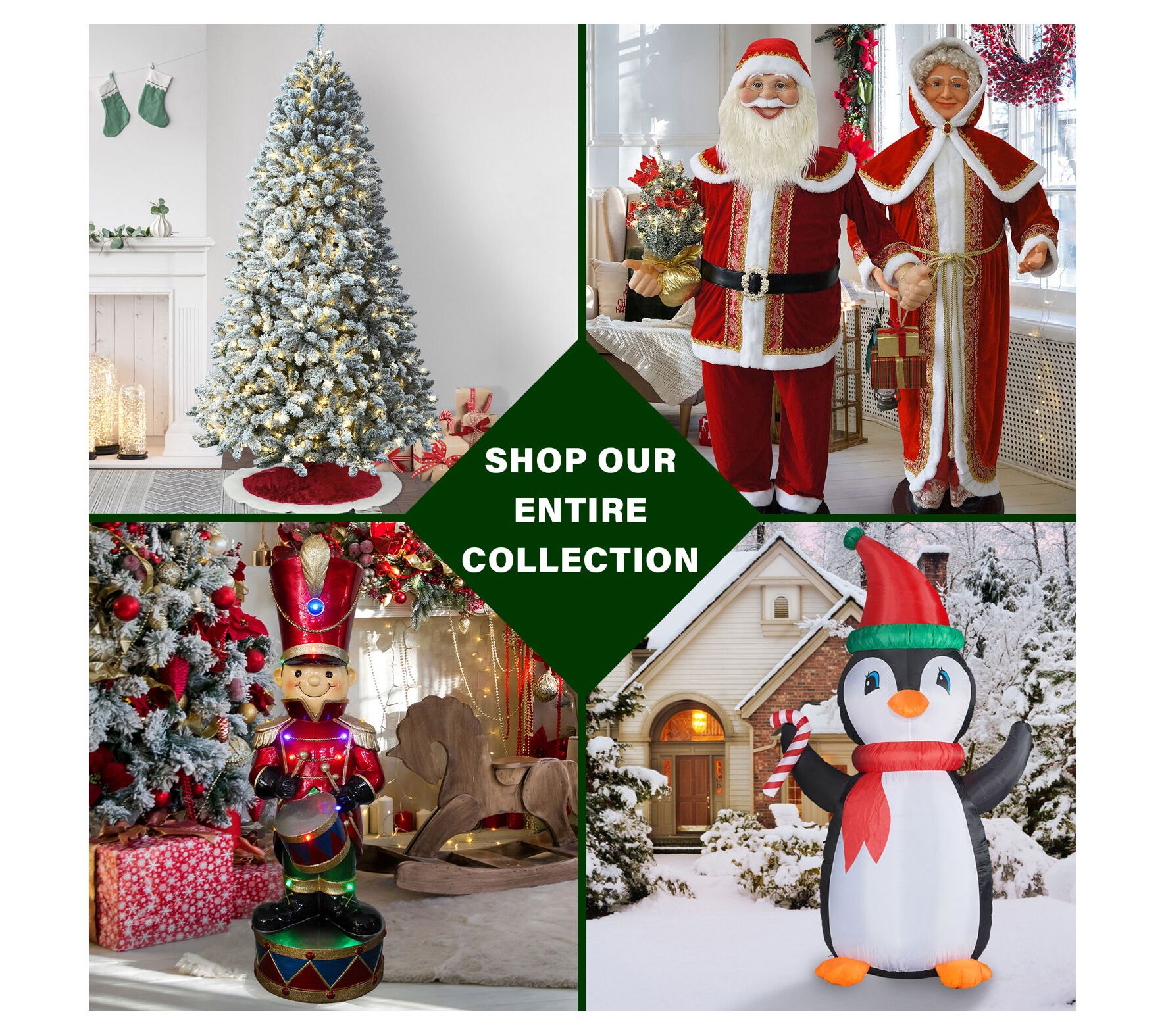 Fraser Hill Farm 4-Ft. Christmas Snow Flocked Porch Tree - QVC.com