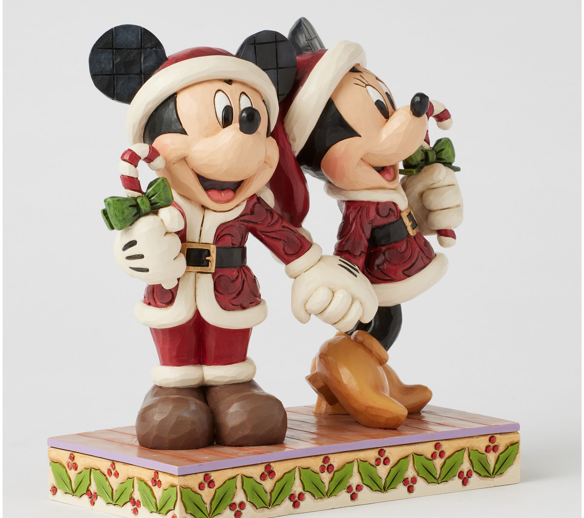 Jim Shore Disney Traditions Mickey & Minnie Candy Canes 6.14in - QVC.com