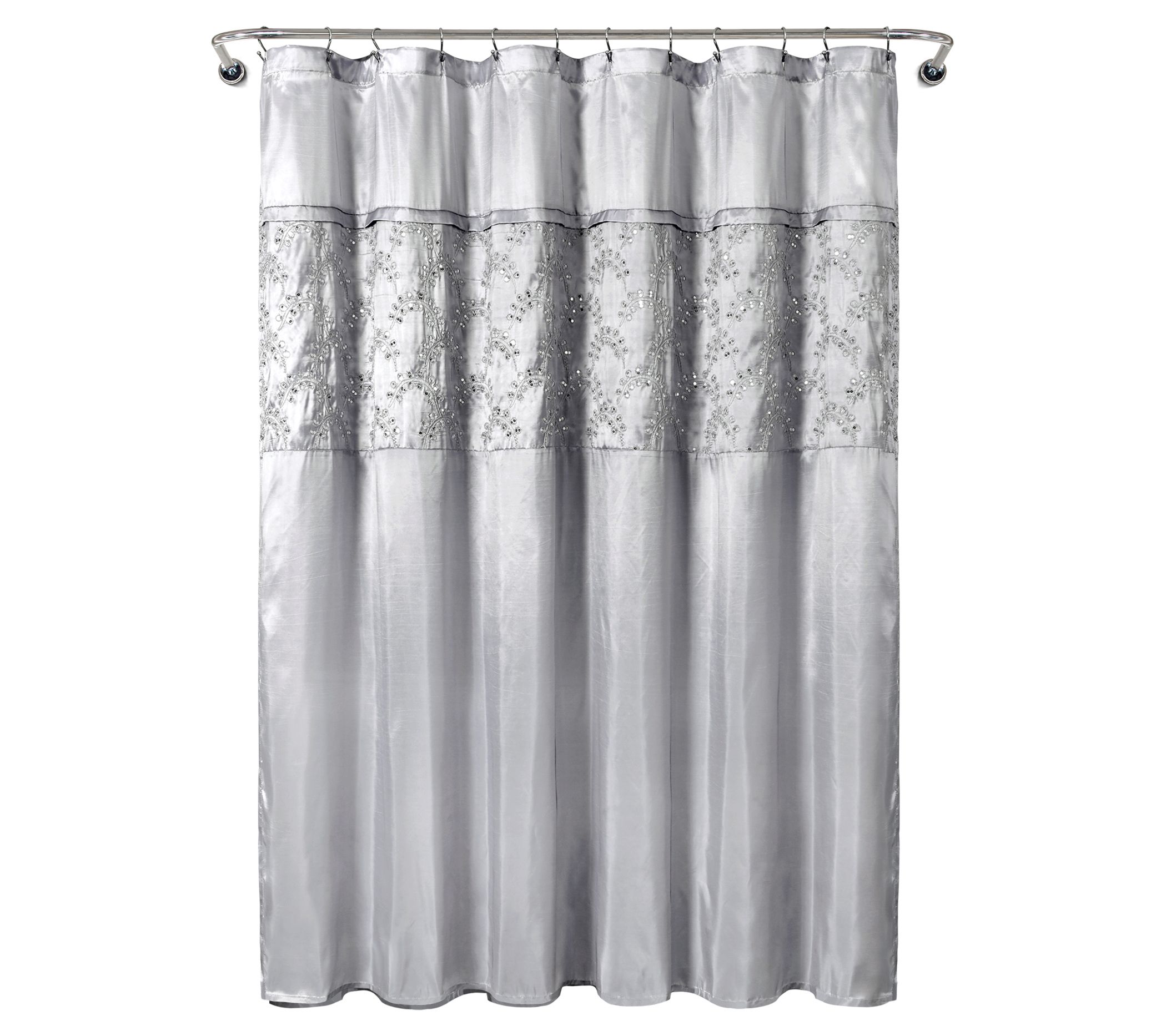 Maria Shower Curtain Gray/Silver Single 72X72 by Lush Decor - QVC.com