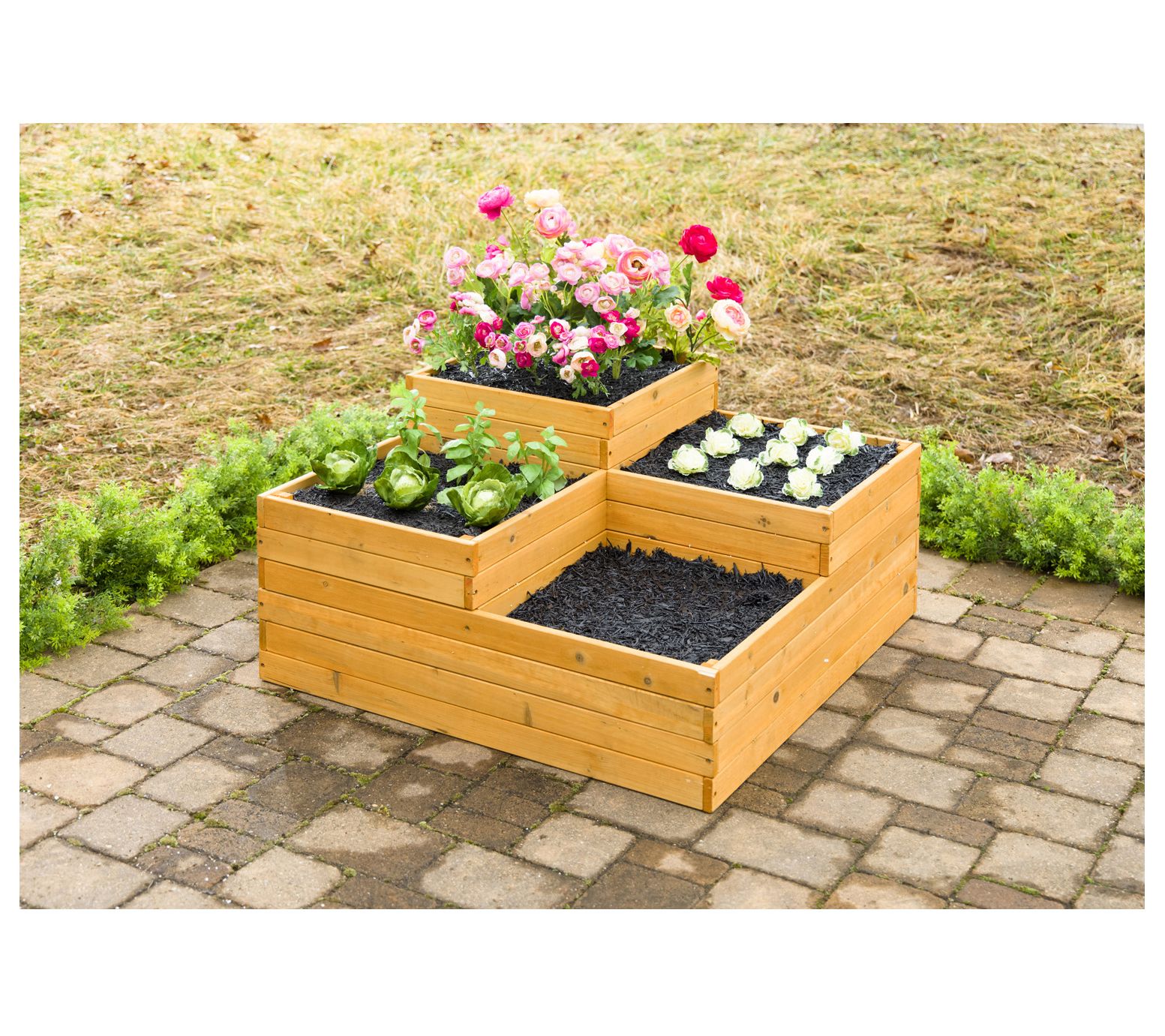Evergreen Wooden Self-Contained Raised Bed Garden Planter - QVC.com