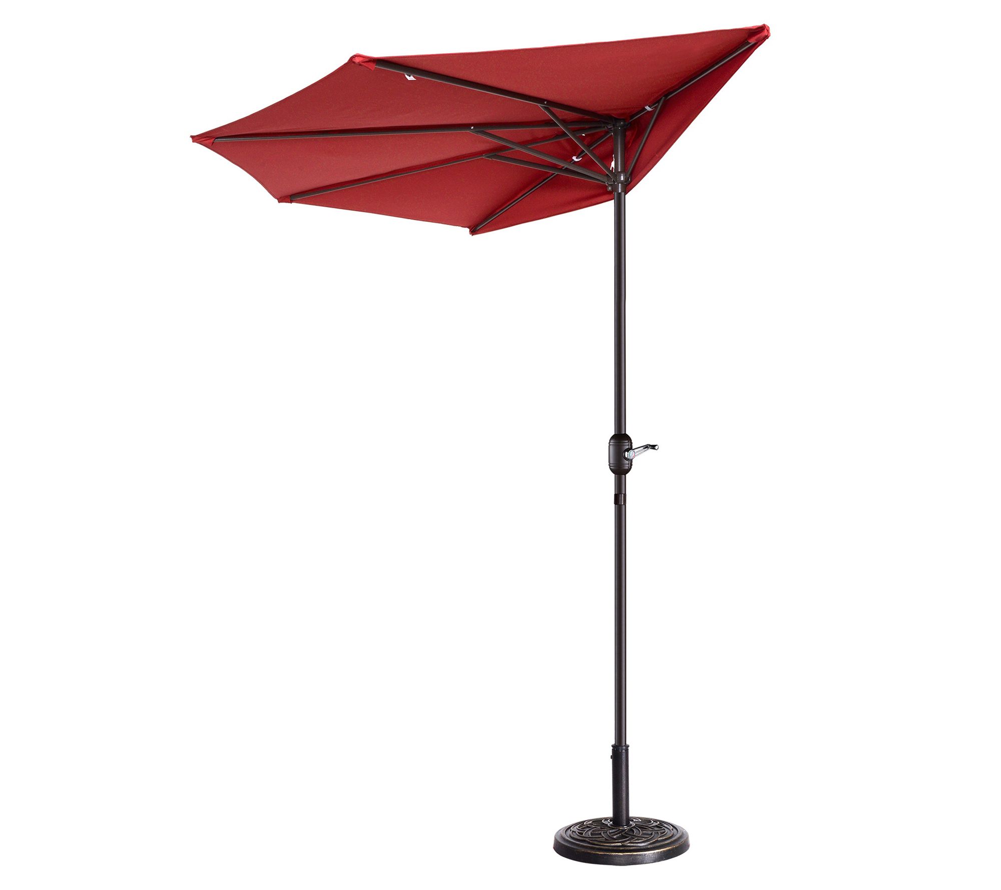 Villacera Half Round Patio Umbrella Compact 9ft Outdoor Shad - QVC.com