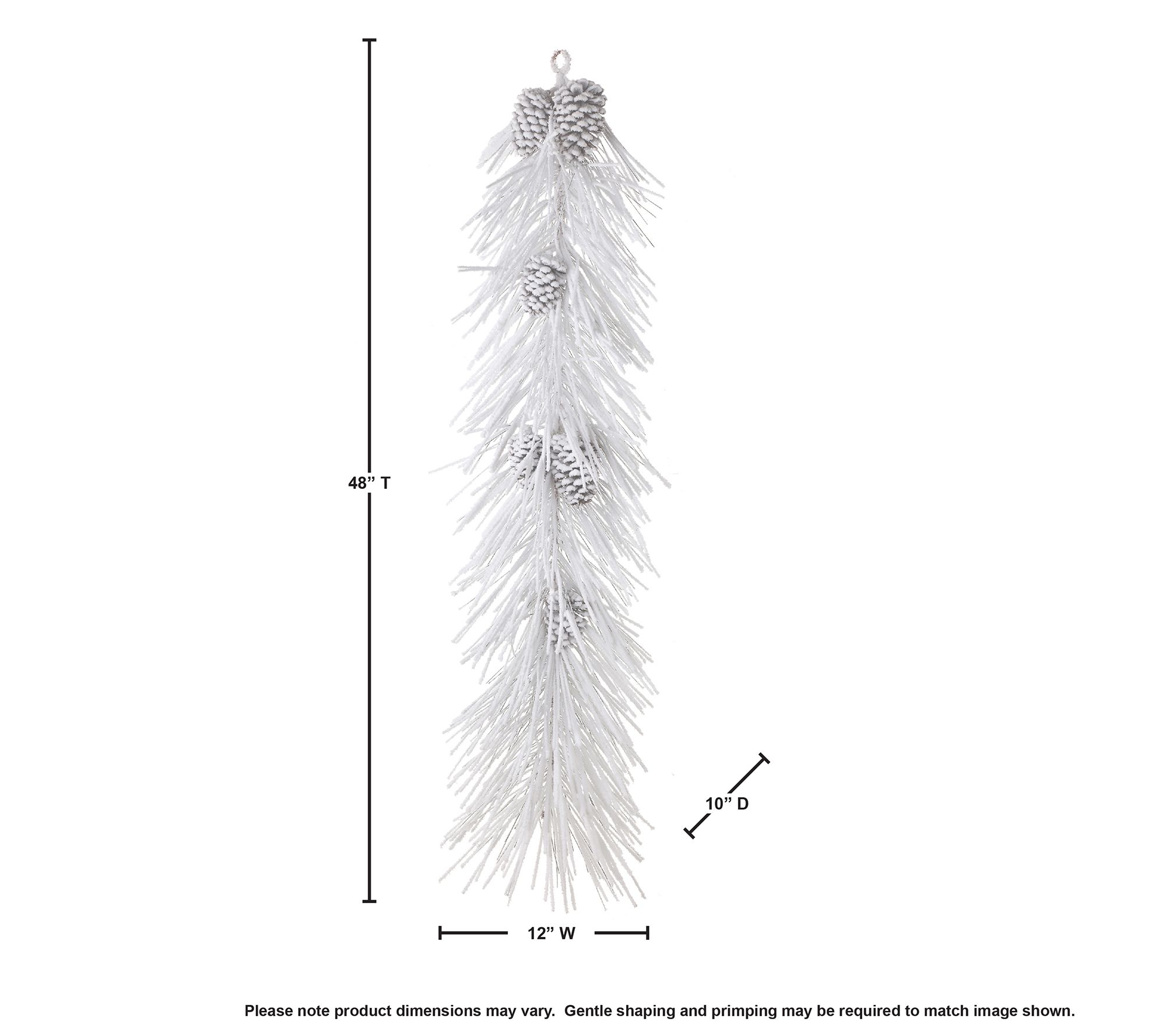 48" Long Snow Pine With Cones Garland by Valerie - QVC.com