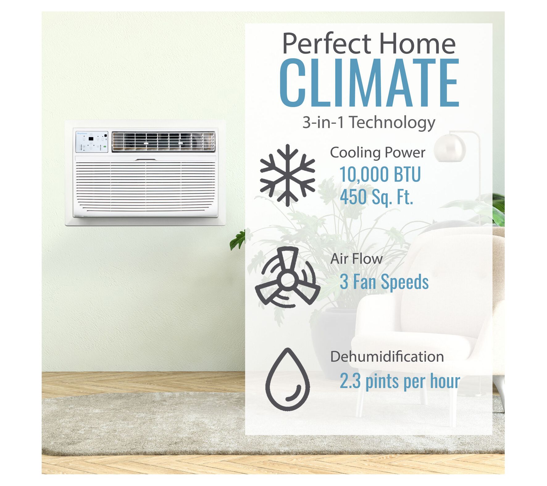 Keystone 10K BTU 115V Through-Wall Air Conditioer w Dehumid - QVC.com