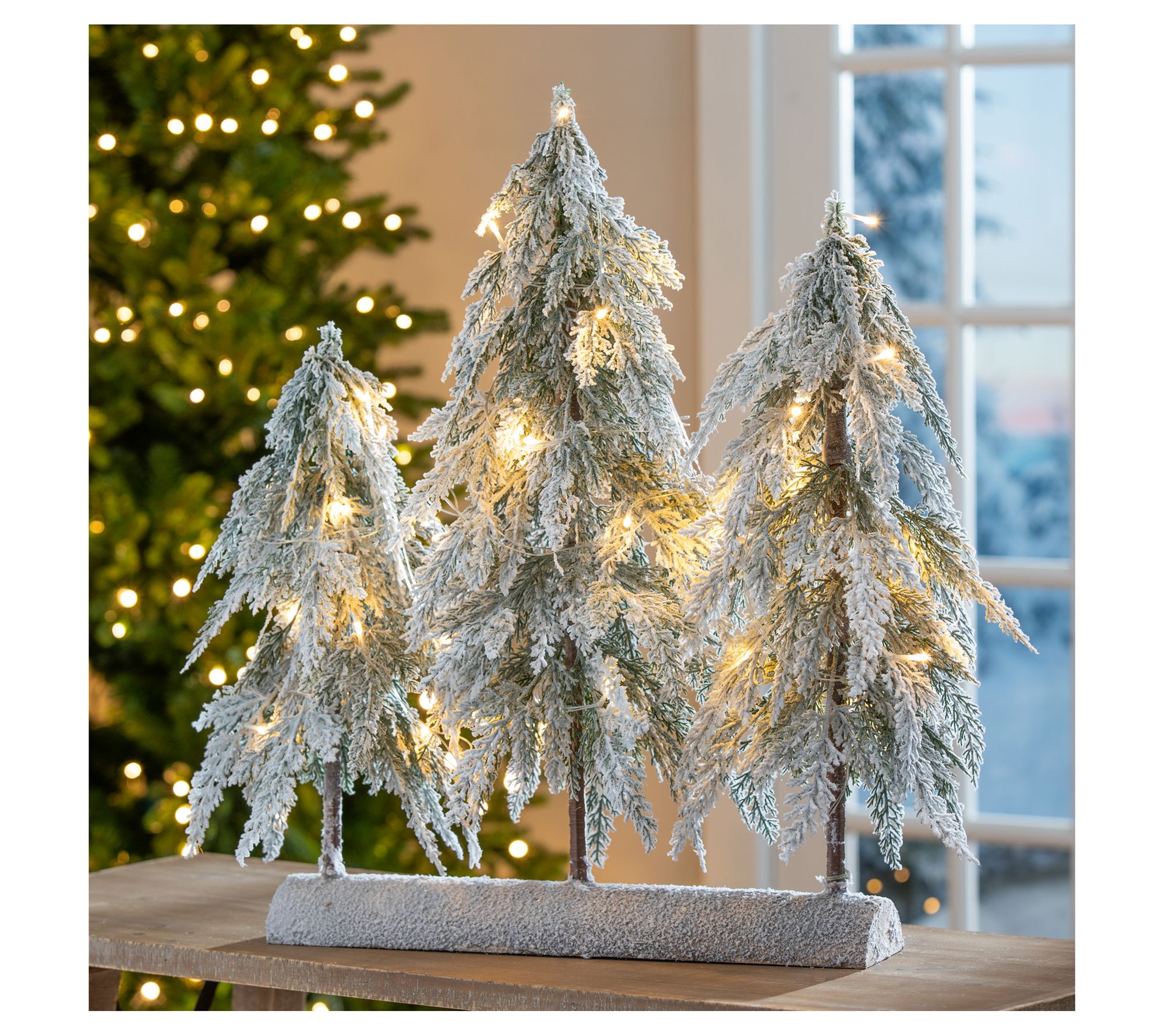 Evergreen 28" Frosted LED Trees Table Top Display - QVC.com