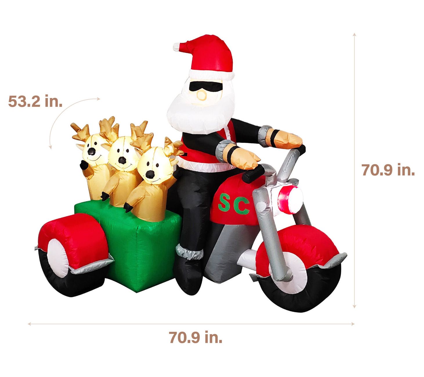 Fraser Hill Farm 6" Tall Prelit Motorcycle Santa w/ Reindeer - QVC.com