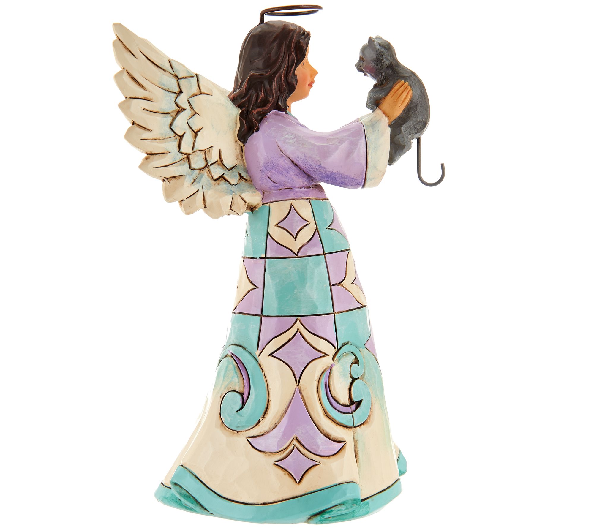 Jim Shore Heartwood Creek Pint Size Angel with Cat Figurine - QVC.com