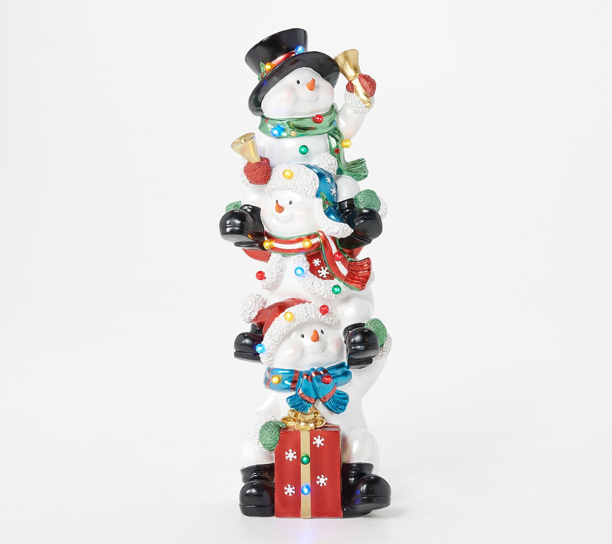 Kringle Express Indoor/Outdoor 36" Oversized Lit Stacking Snowmen - QVC.com