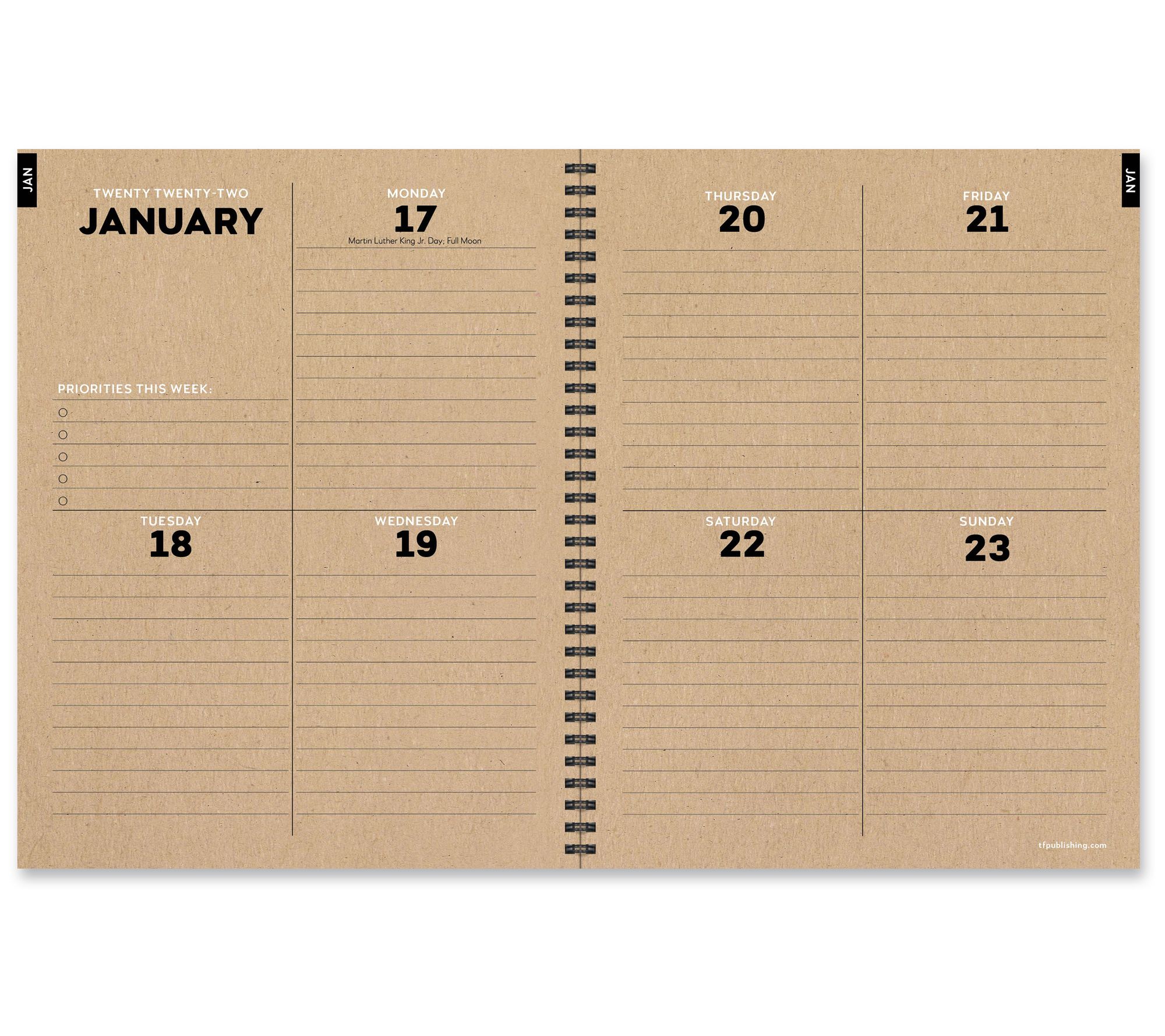 2022 Large Weekly Monthly Planner Kraft Series - QVC.com