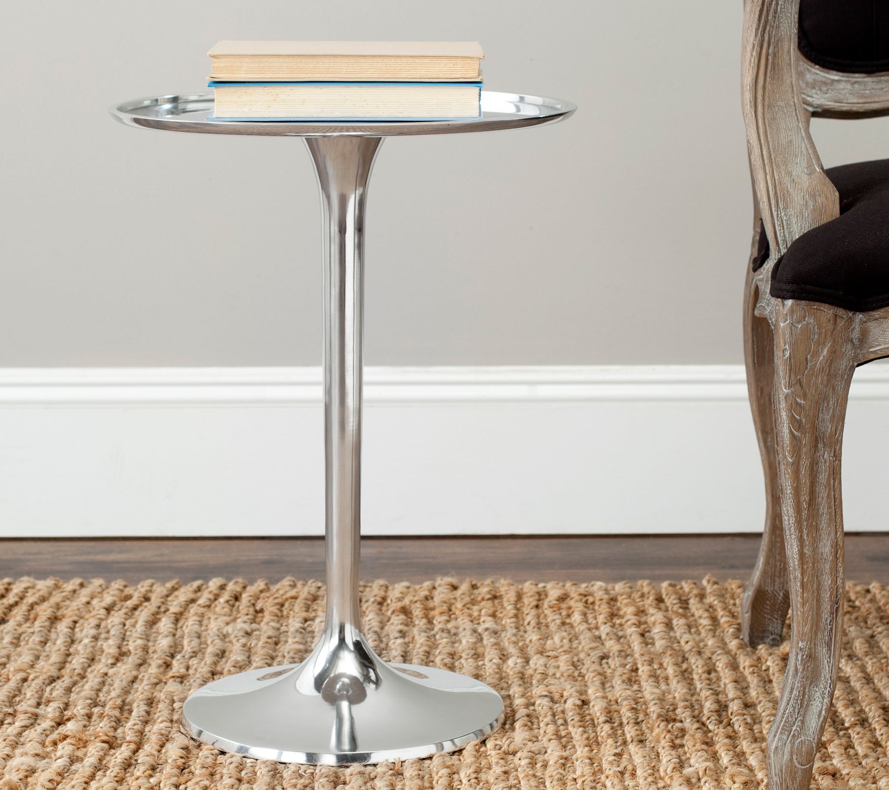 Safavieh Platina Round Top Sleek Table - QVC.com