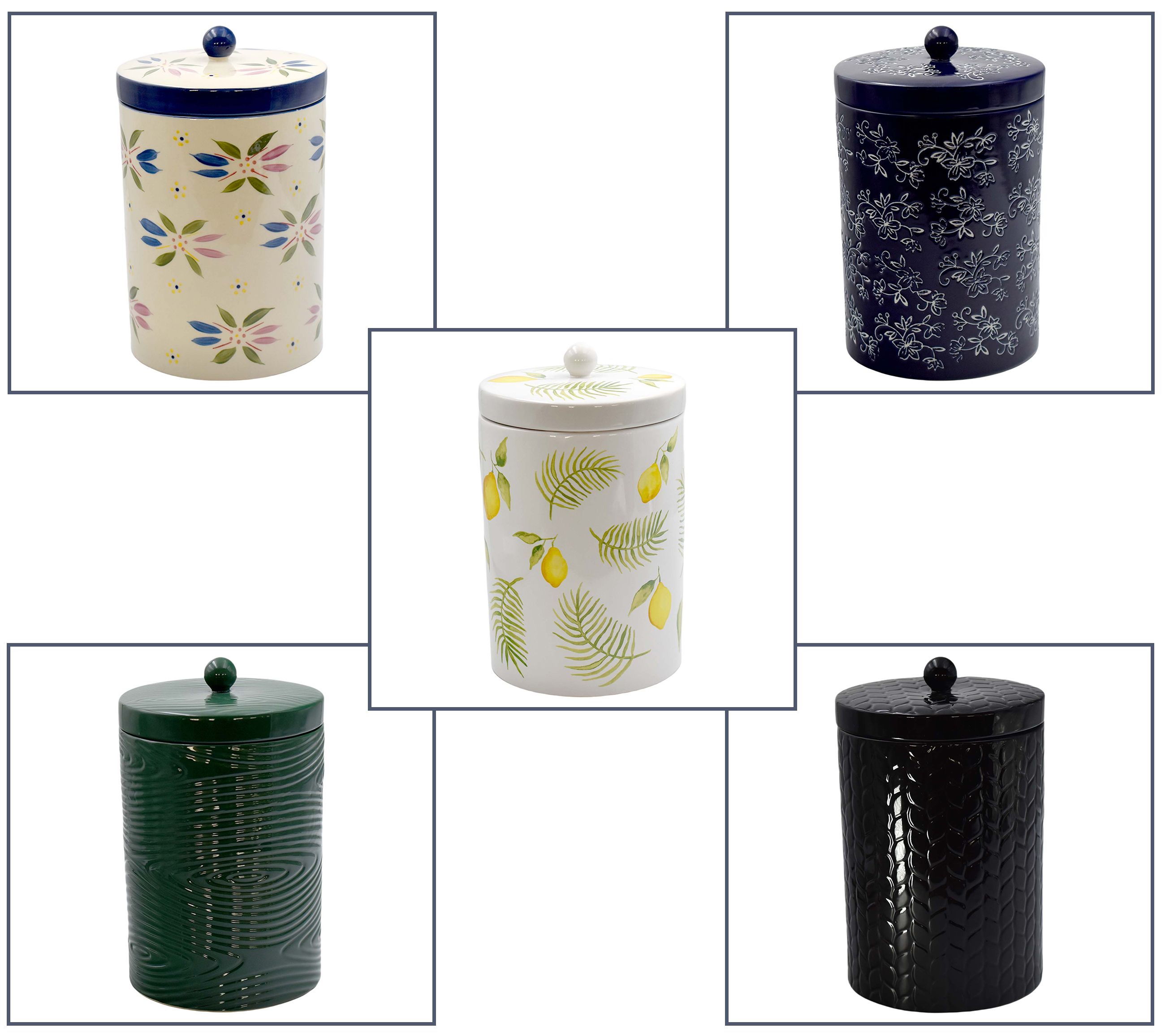 Temp-tations 5-Quart Stoneware Lidded Canister - QVC.com