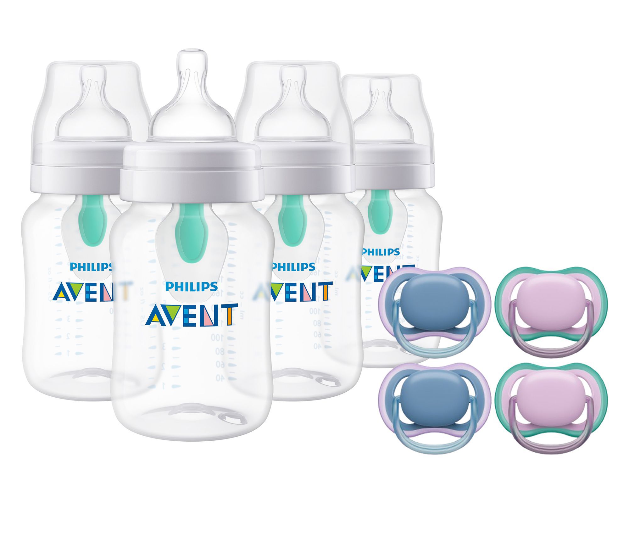 Philips Avent Ultra Air Pacifier 6-18m + Anti-Colic Bottles - QVC.com