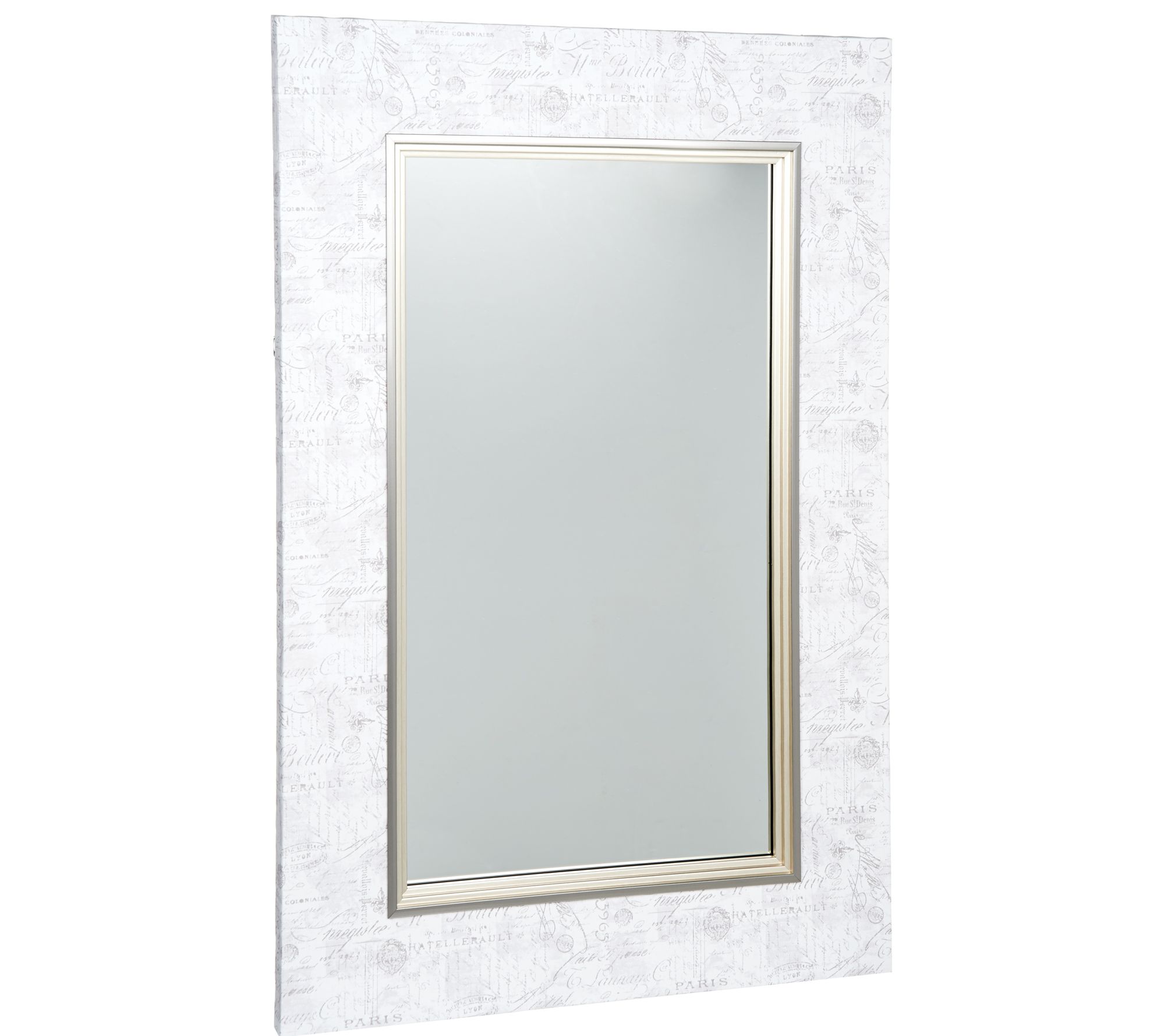 Scott Living 24" x 36" Canvas Wrapped Mirror With French Script - QVC.com