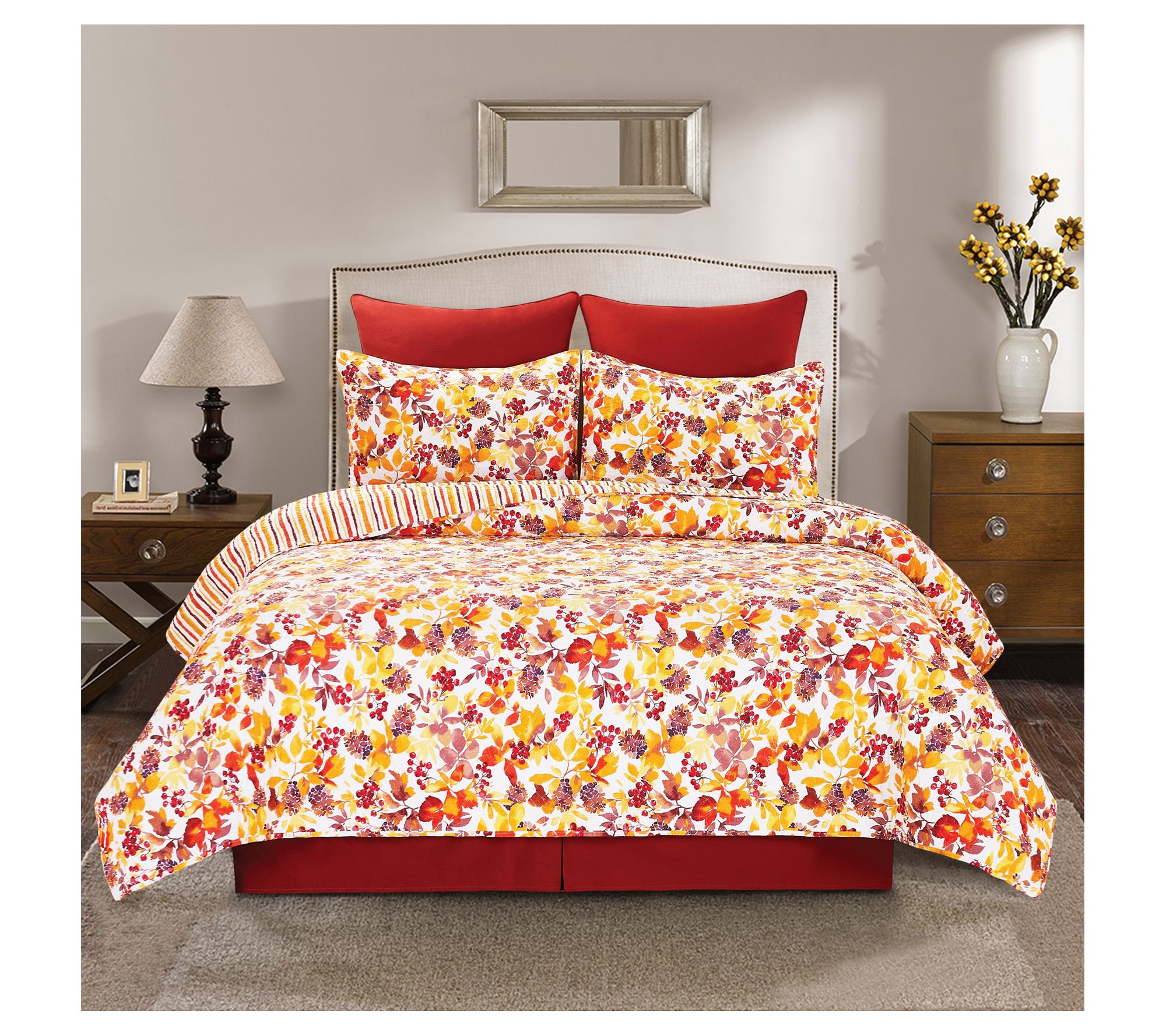Cordelia 3-Piece Cotton Full/Queen Quilt Set byValerie - QVC.com