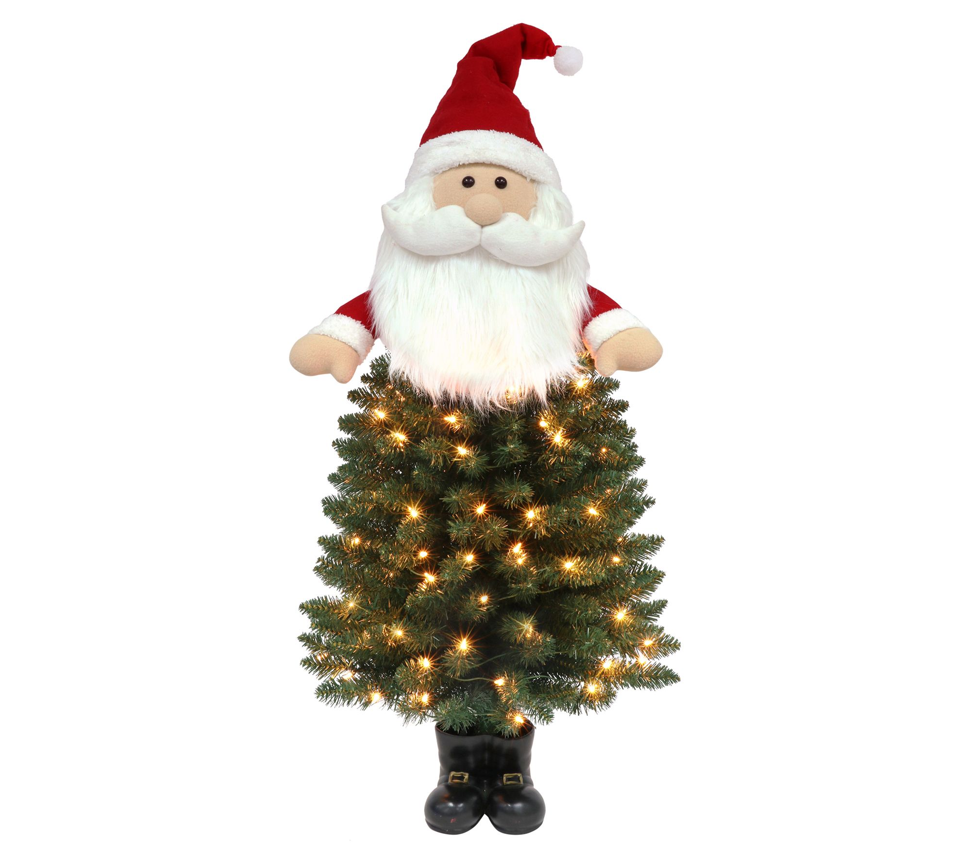 Puleo 4 ft Pre-Lit Santa Tree - 100 Clear Lights - QVC.com